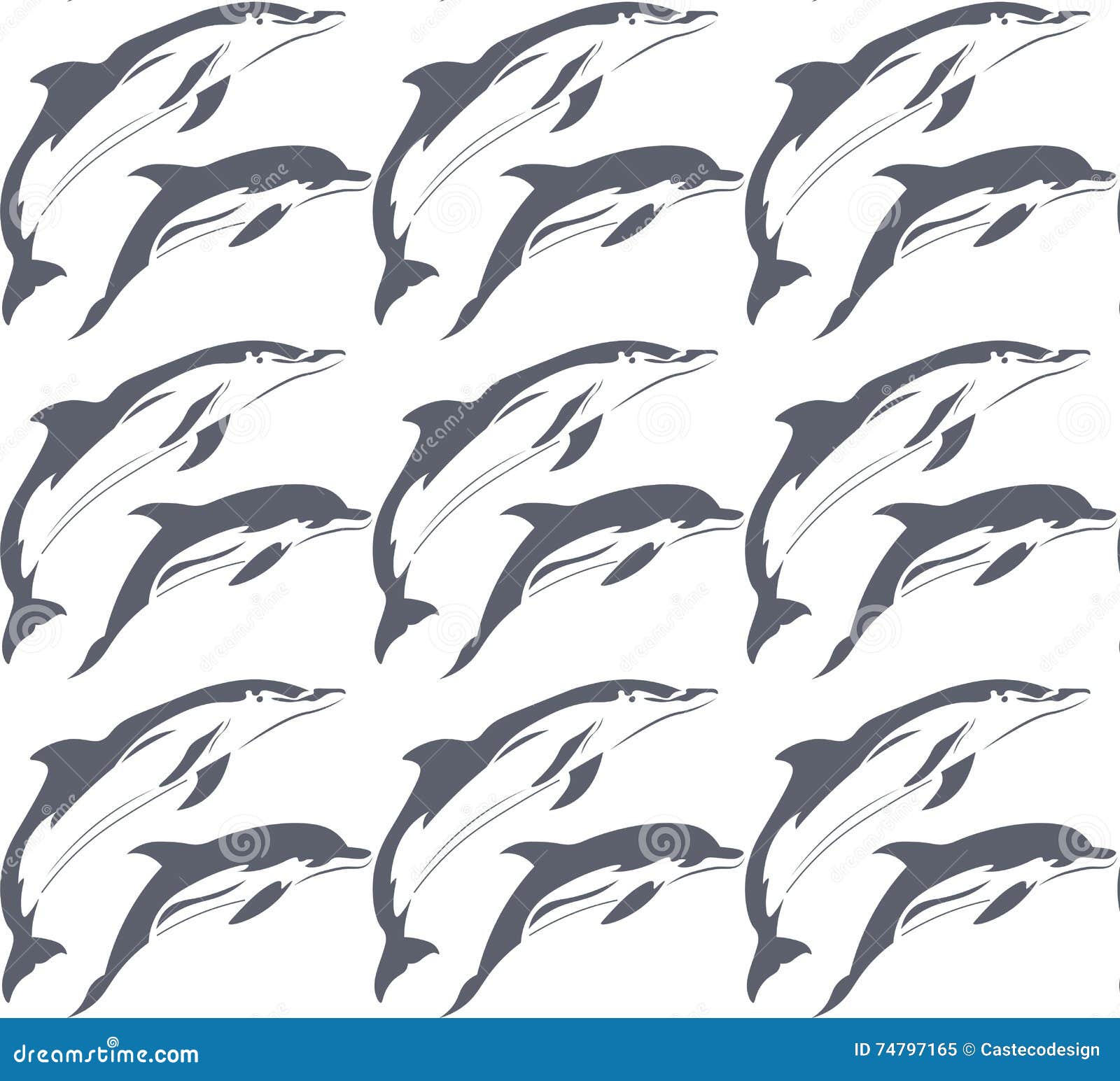 Vector dolphin pattern stock vector. Illustration of ocean - 74797165