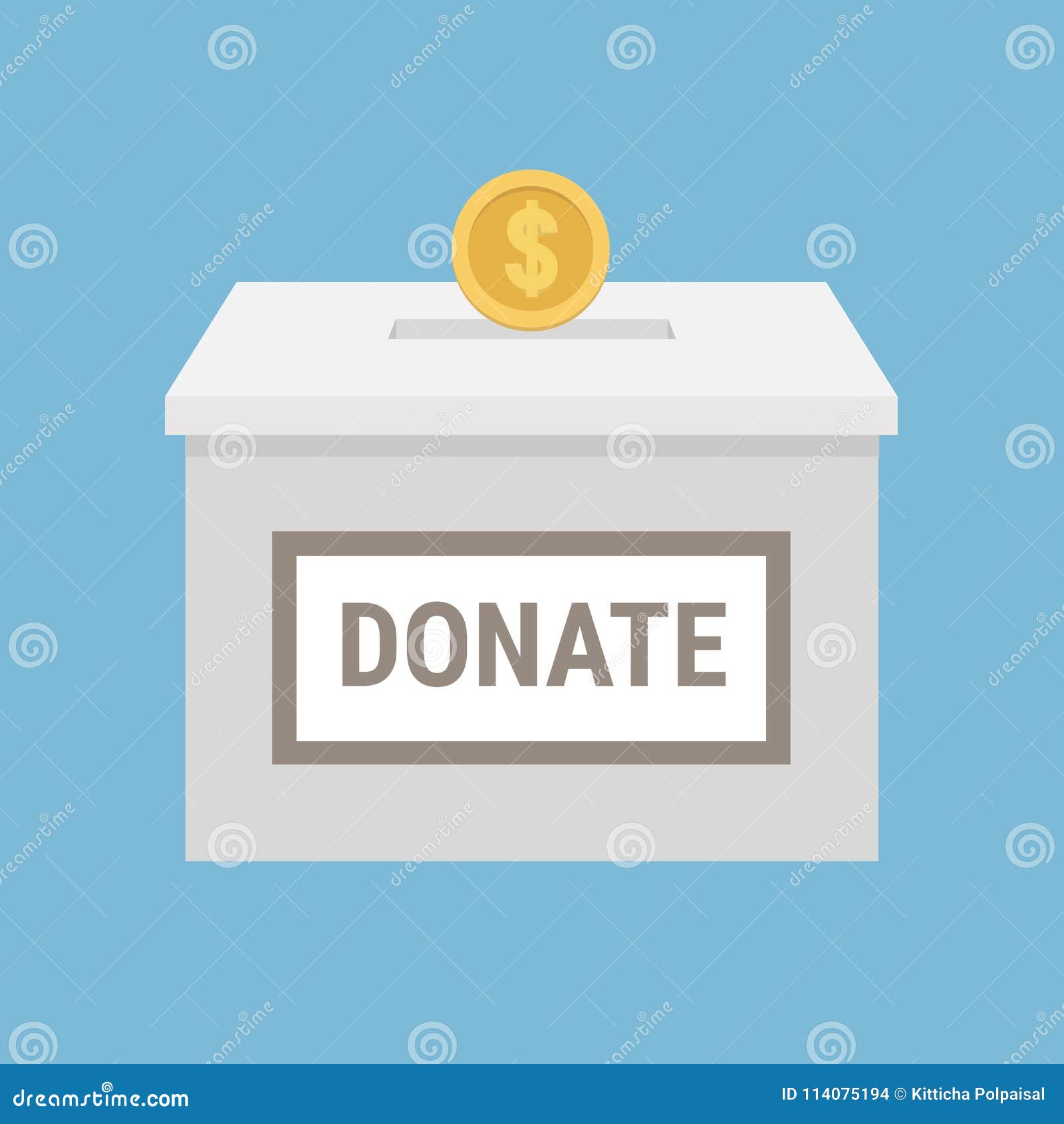 Vector of Donation Box, Vector Illustion Flat Design Style. Stock ...
