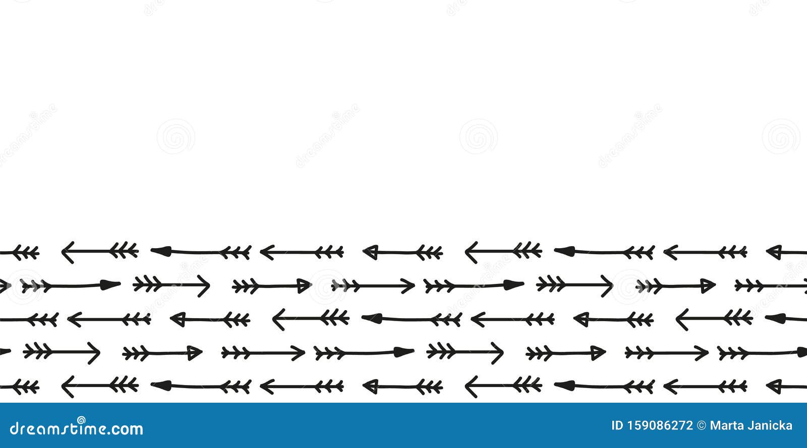 Vector Doodle Arrow Shape Made into Repeat Border Stock Vector ...