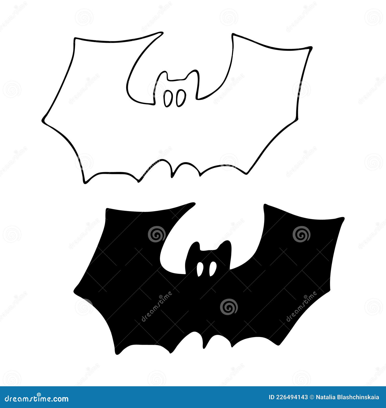 Vector Doodle Bats. Hand-drawn Bat, Halloween Icon. Stock Vector ...