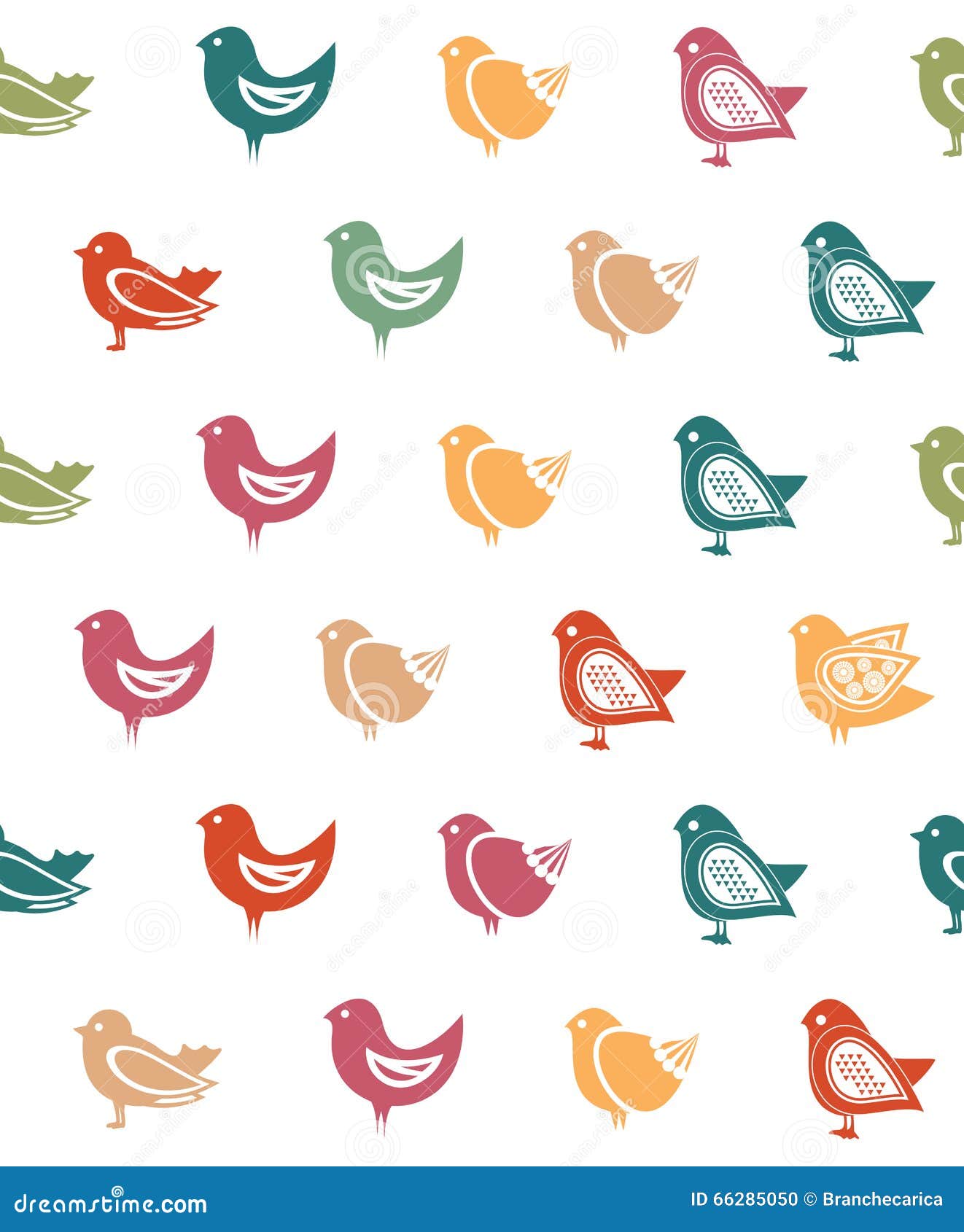Vector Doodle Bird Seamless Pattern Stock Vector - Illustration of ...
