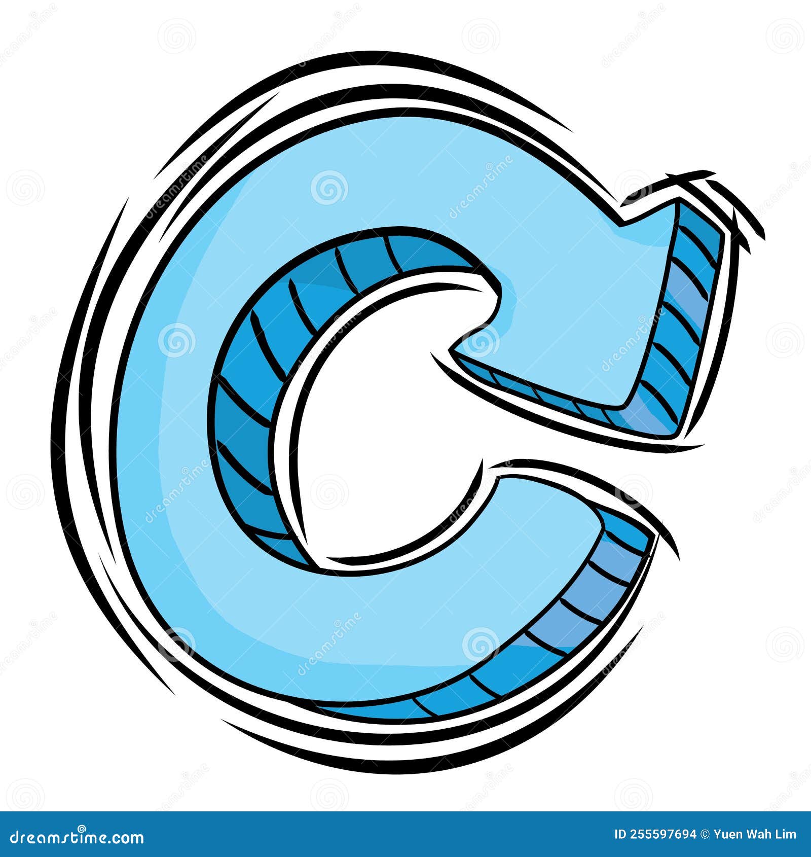 Vector Doodle of Blue Circular Arrow Icon Stock Vector - Illustration ...