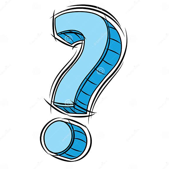 Vector Doodle of Blue Question Mark Icon Stock Vector - Illustration of ...