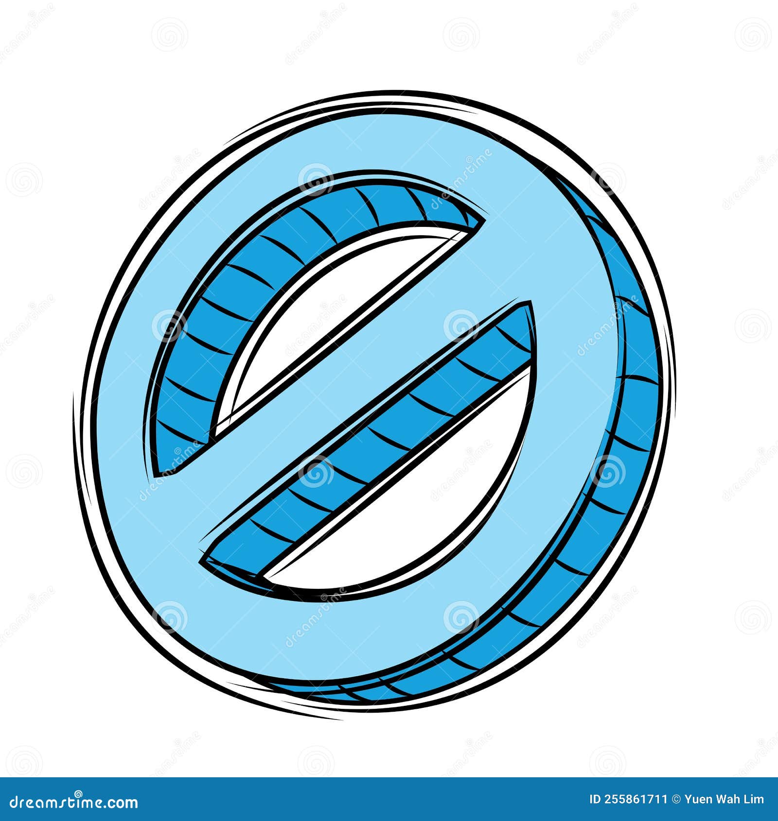Vector Doodle of Blue Stop or Warning Icon Stock Vector - Illustration ...