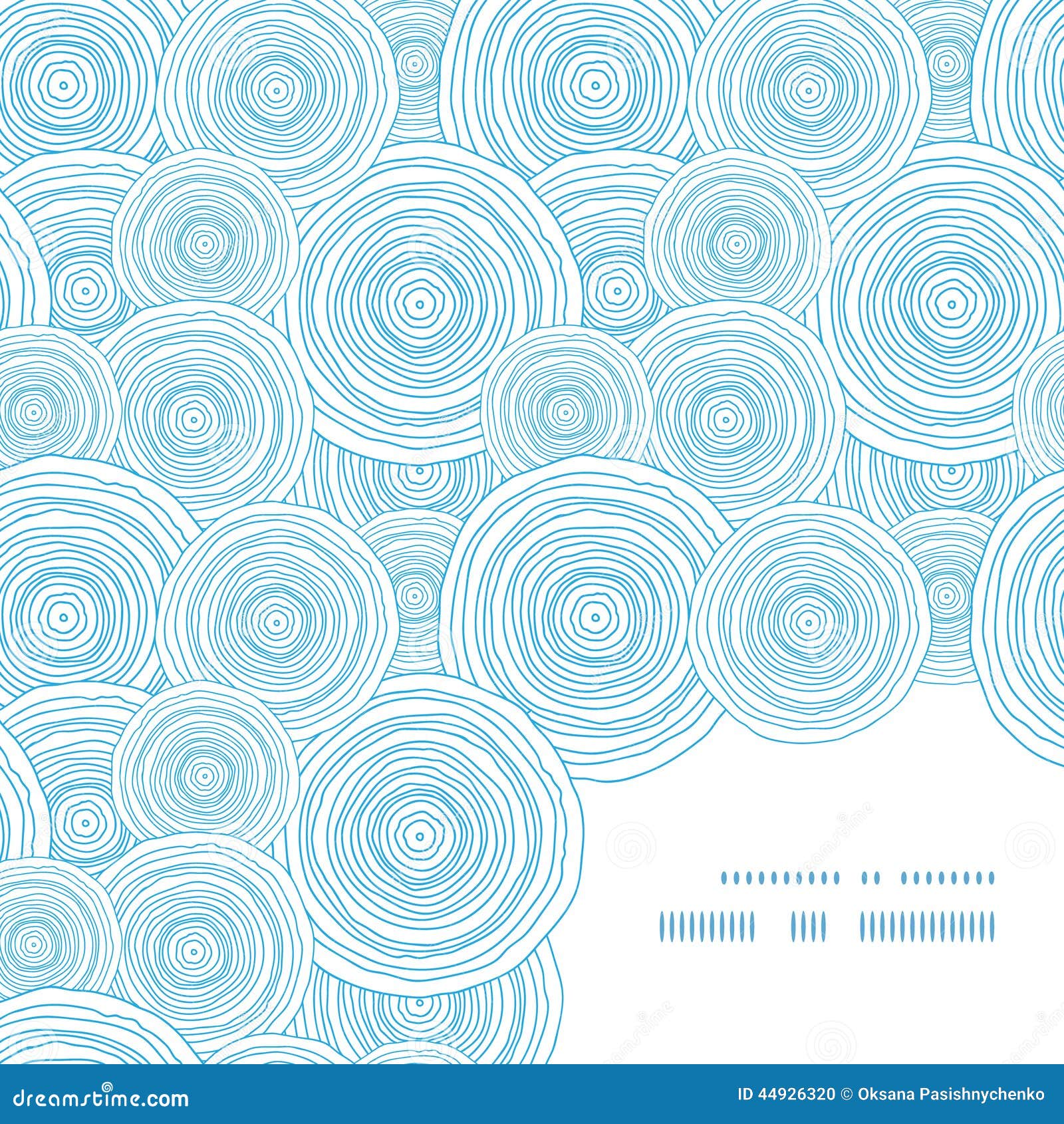 Vector Doodle Circle Water Texture Frame Corner Stock Vector ...