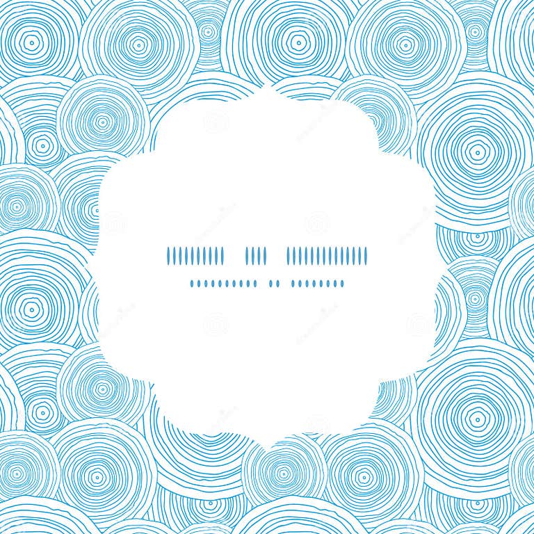 Vector Doodle Circle Water Texture Round Frame Stock Vector ...