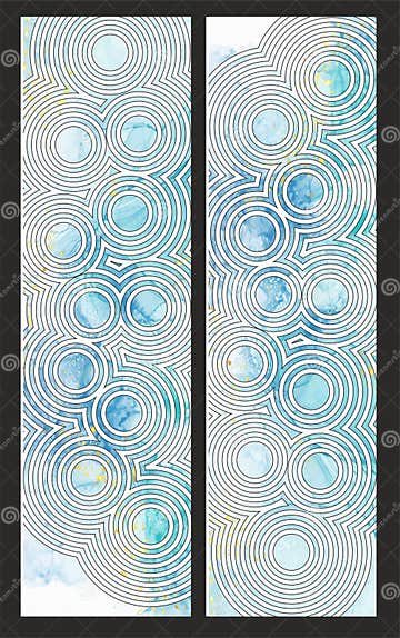 Doodle Circle Water Texture Vertical Border Vector Coreldraw X16 Cdr ...