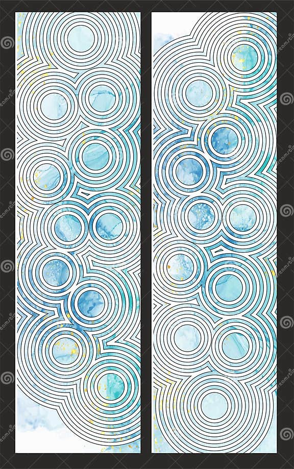 Doodle Circle Water Texture Vertical Border Vector Coreldraw X16 Cdr ...