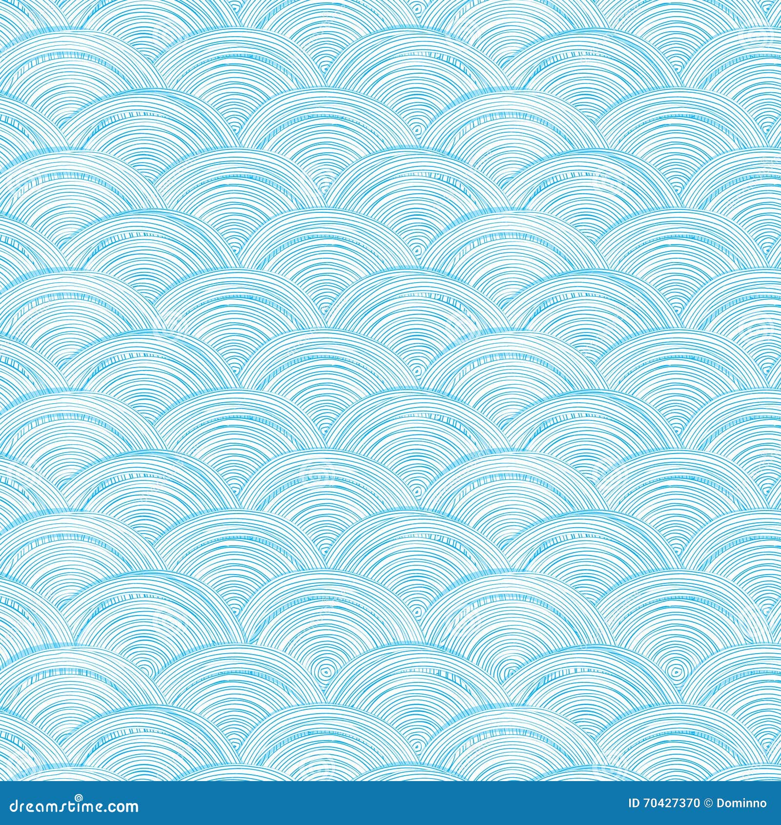 Vector Doodle Circle Water Texture Vertical Seamless Pattern Background ...