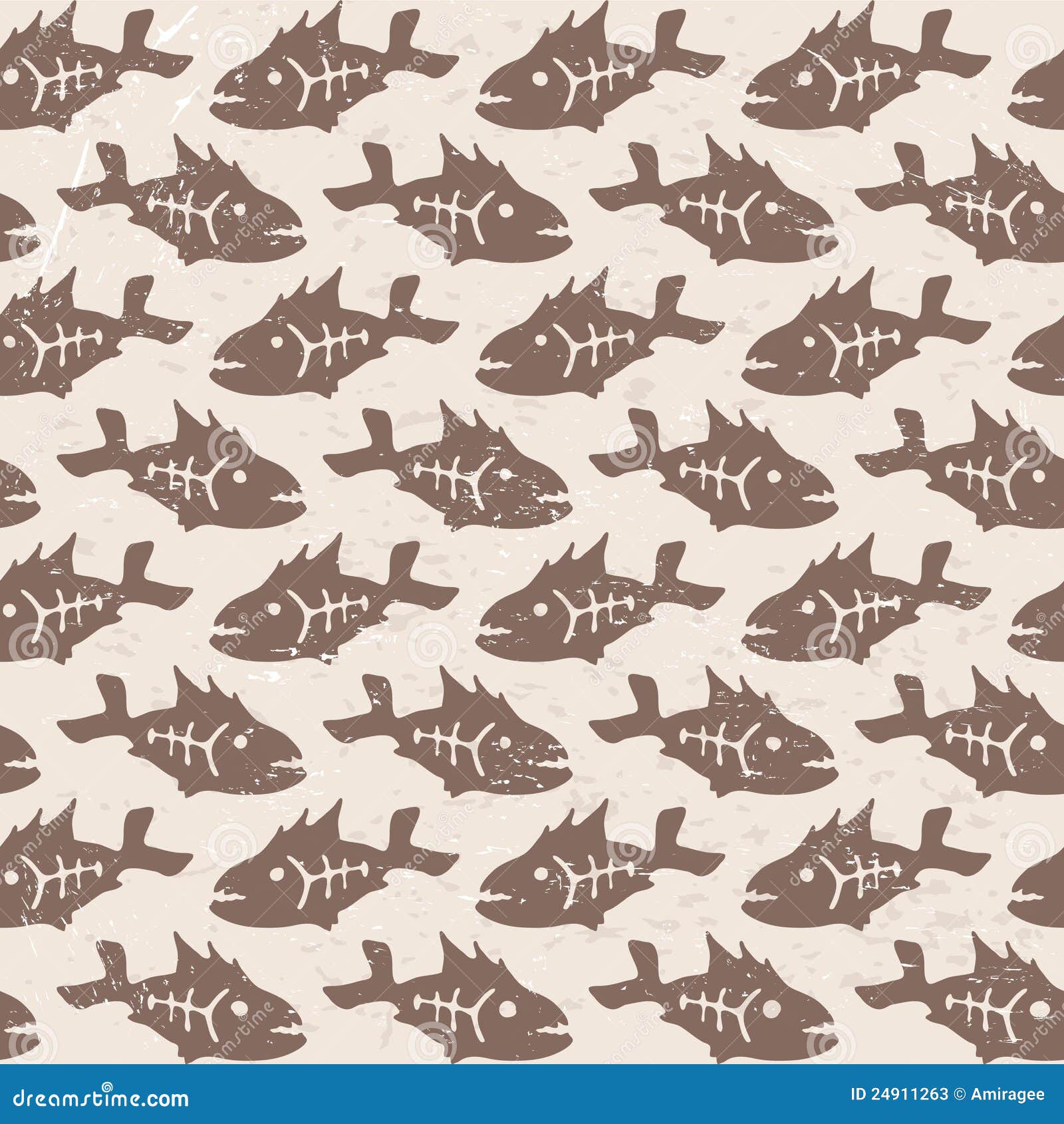 Vector Doodle Decorative Fish Pattern Stock Vector - Illustration of ...