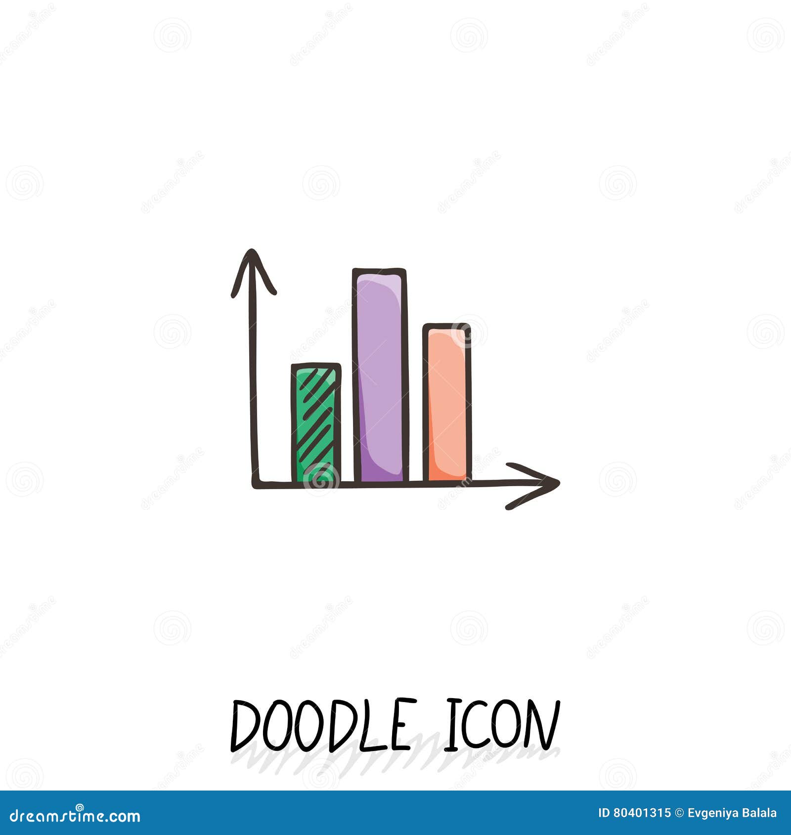 Vector Doodle Diagram Icon. Chart with Columns. Stock Vector ...