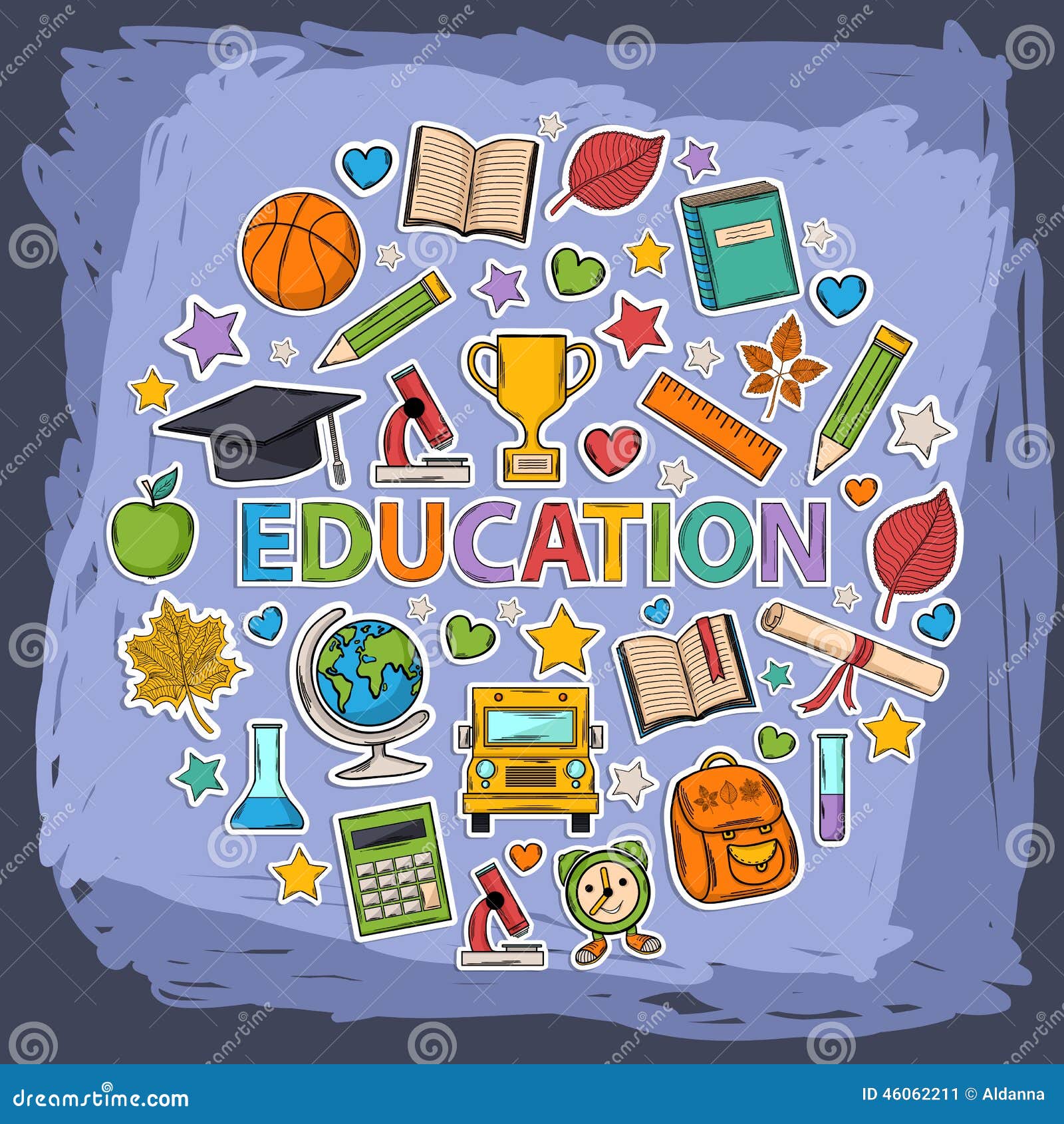 Vector Doodle Education Set Stock Vector - Illustration of blackboard ...