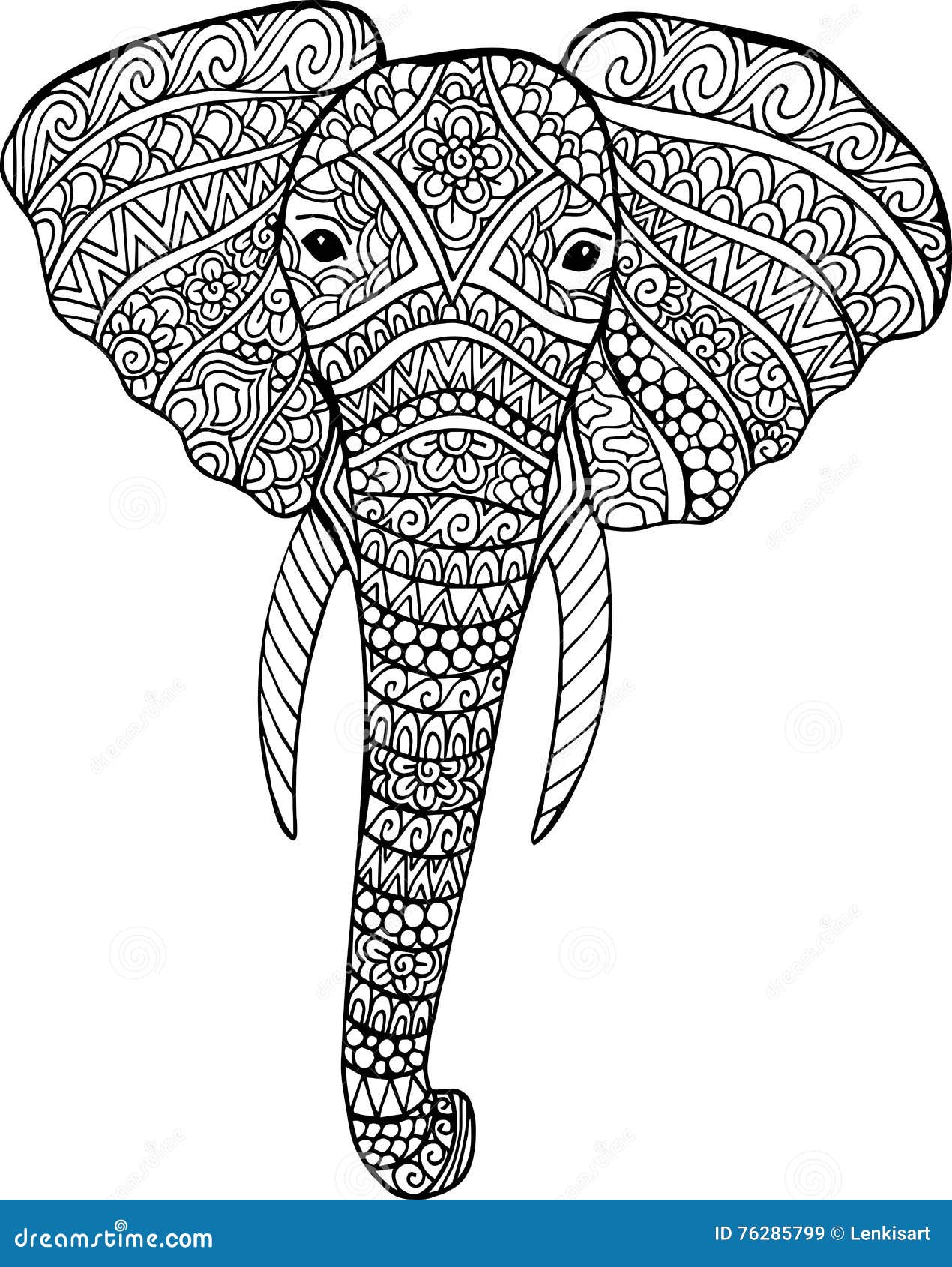 Vector Doodle Elephant Drawing Stock Vector - Illustration of abstract ...