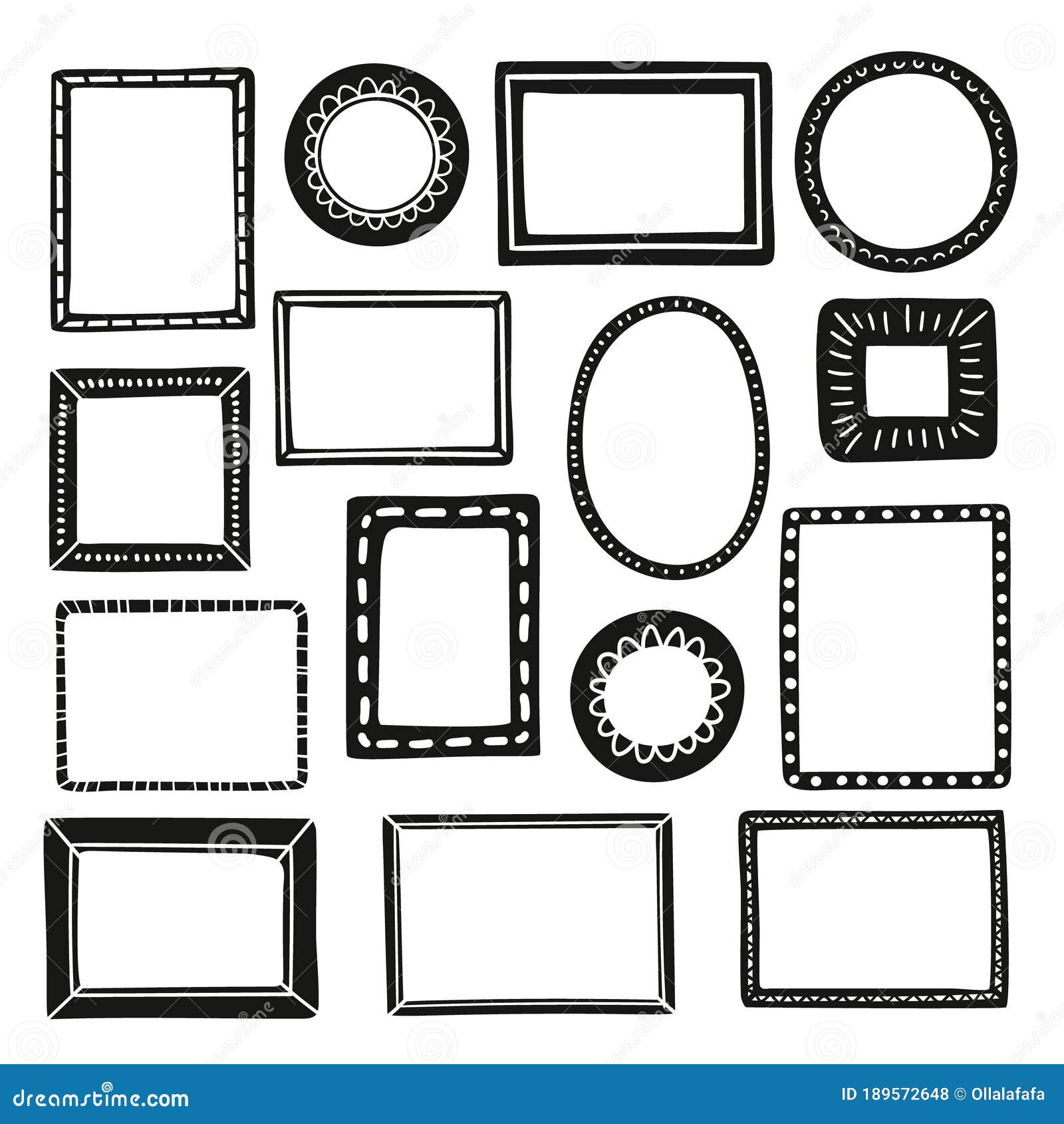 Hand Drawn Modern Frames in Cartoon Style Stock Vector - Illustration ...