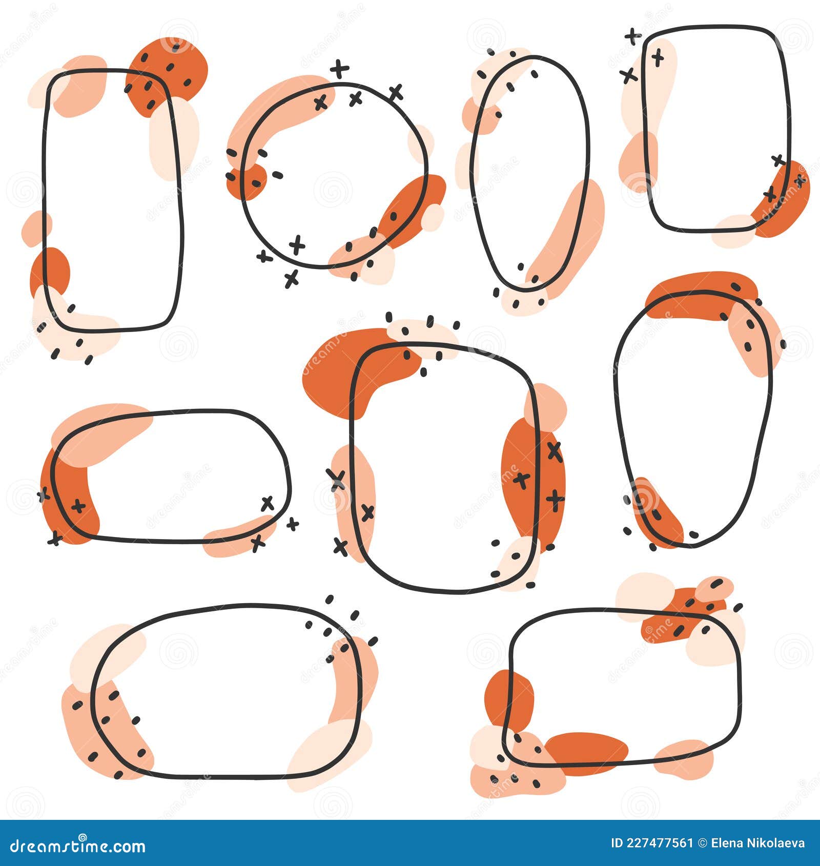 Vector Doodle Frames Collection Stock Vector - Illustration of shape ...