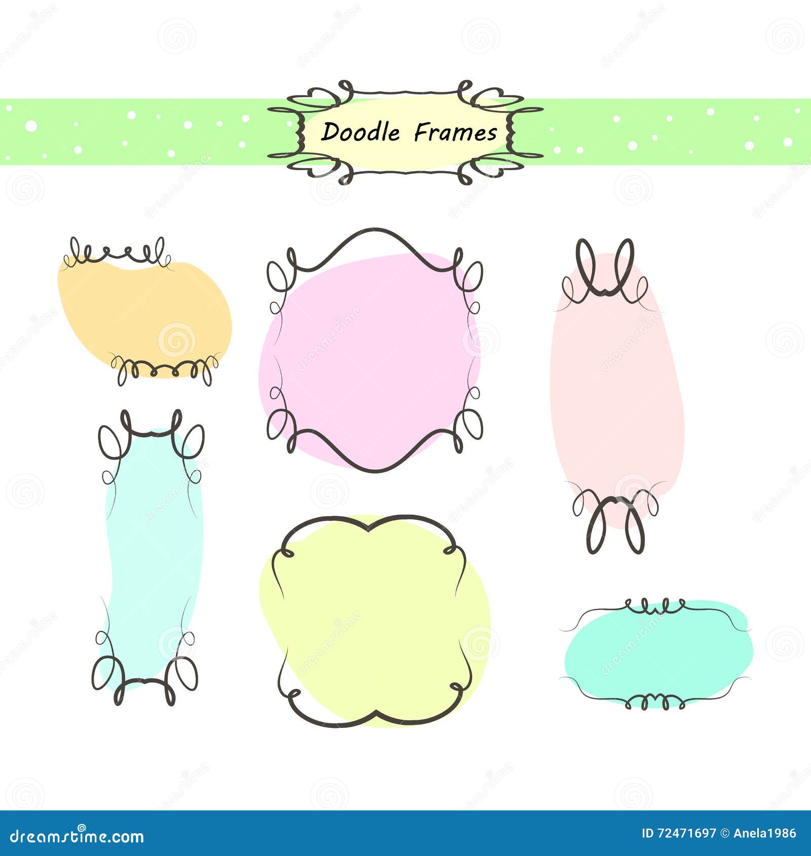 Vector Doodle Frames stock vector. Illustration of scribble - 72471697