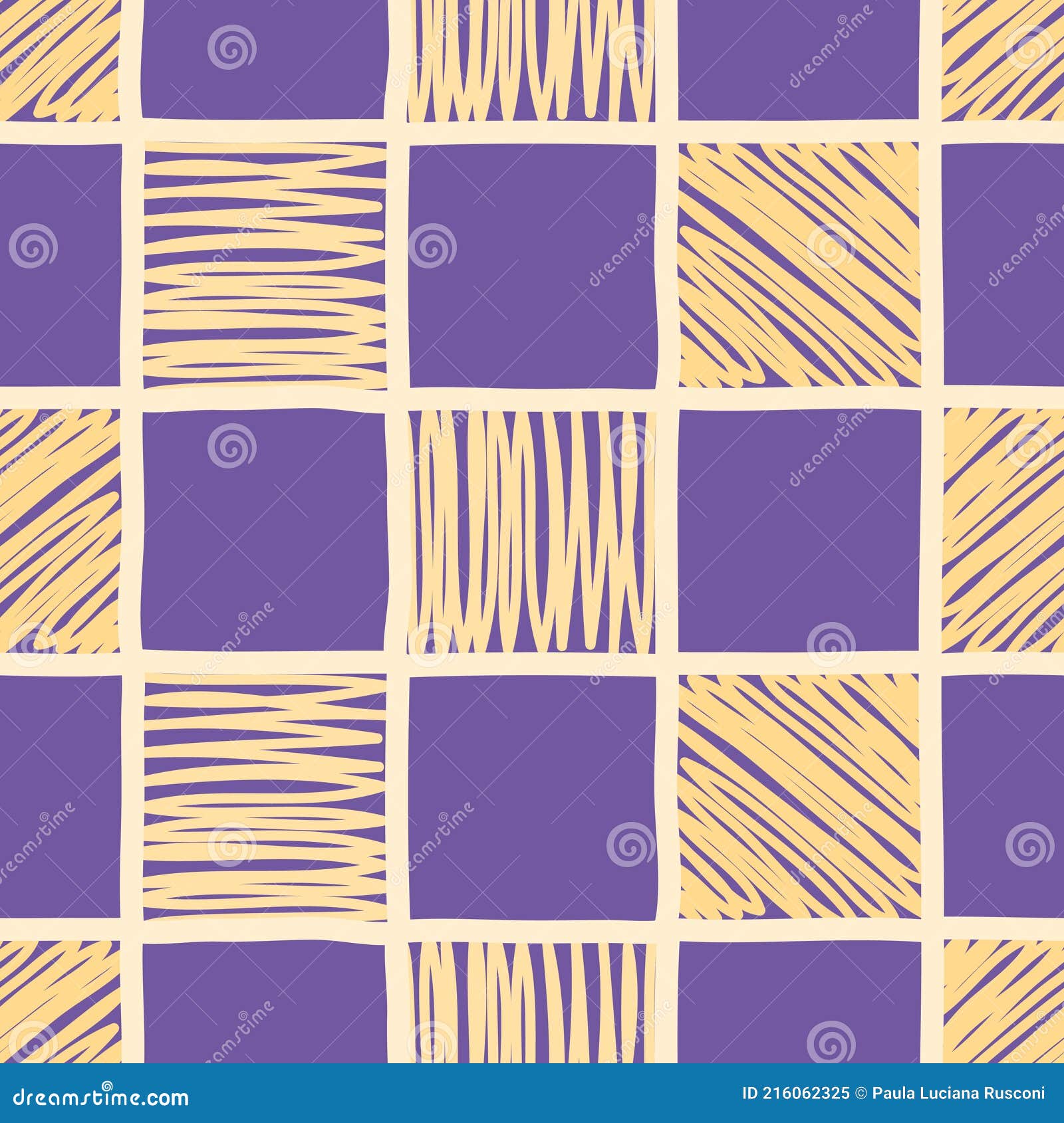 Vector Doodle Grid Seamless Pattern with Scribbles Stock Vector ...