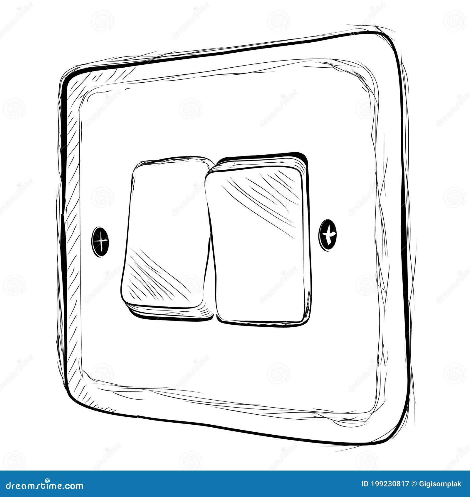 Simple Vector Doodle Hand Draw Sketch on Off Electricity Switch Stock ...