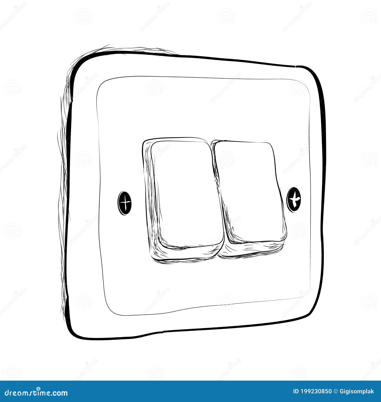 Simple Vector Doodle Hand Draw Sketch on Off Electricity Switch Stock ...
