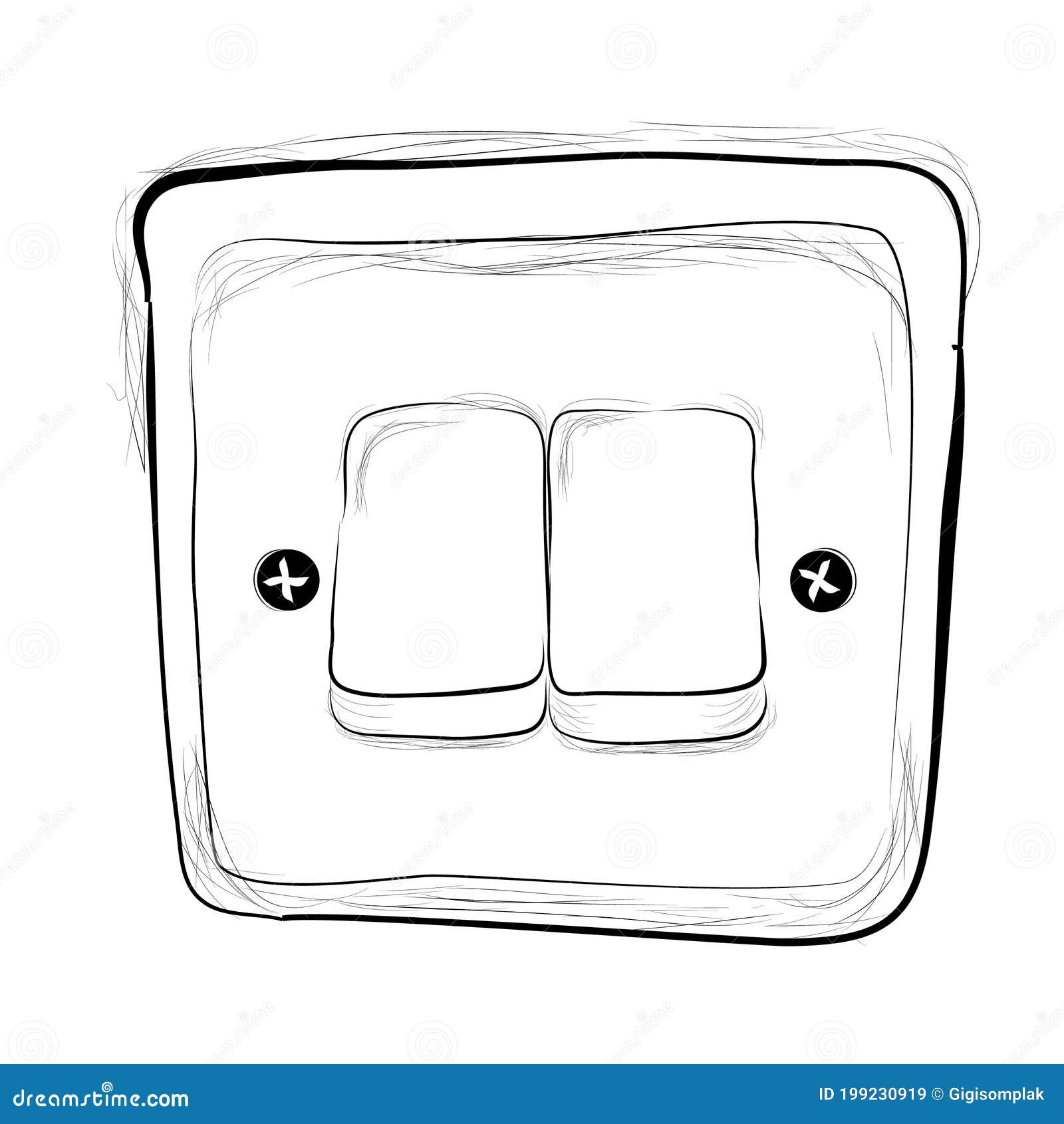 Simple Vector Doodle Hand Draw Sketch on Off Electricity Switch Stock ...