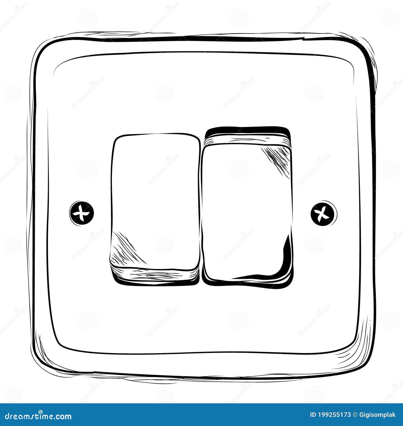 Simple Vector Doodle Hand Draw Sketch on Off Electricity Switch Stock ...