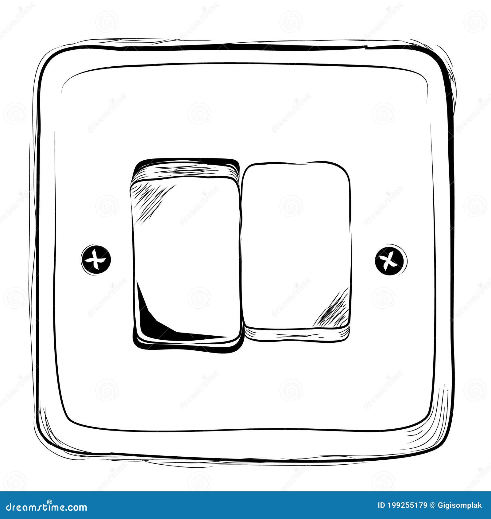 Simple Vector Doodle Hand Draw Sketch on Off Electricity Switch Stock ...