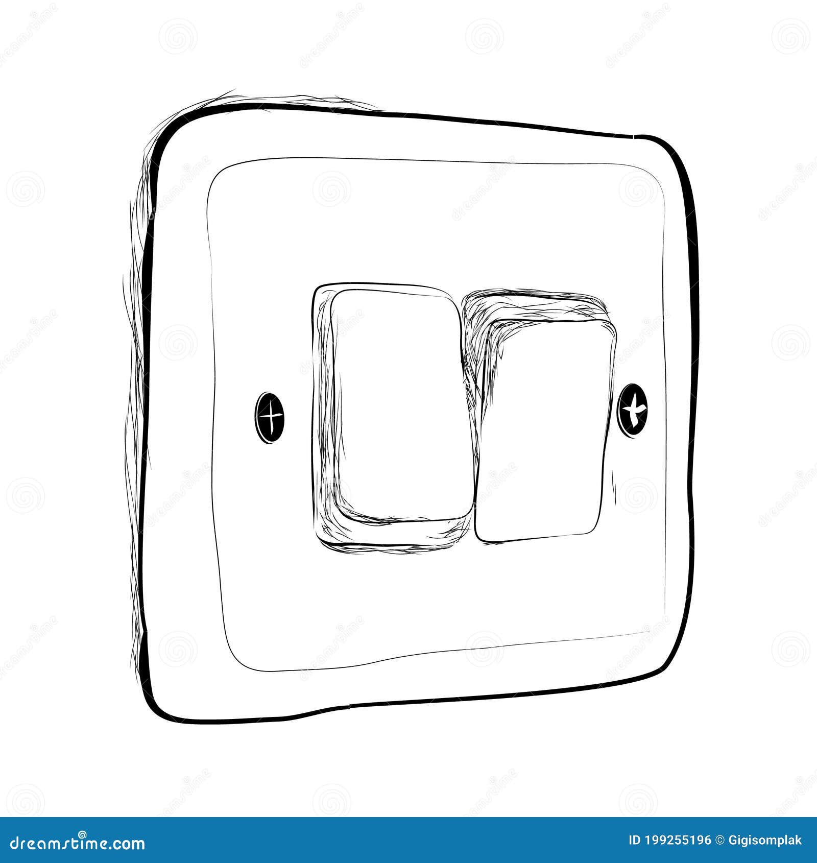 Simple Vector Doodle Hand Draw Sketch on Off Electricity Switch Stock ...