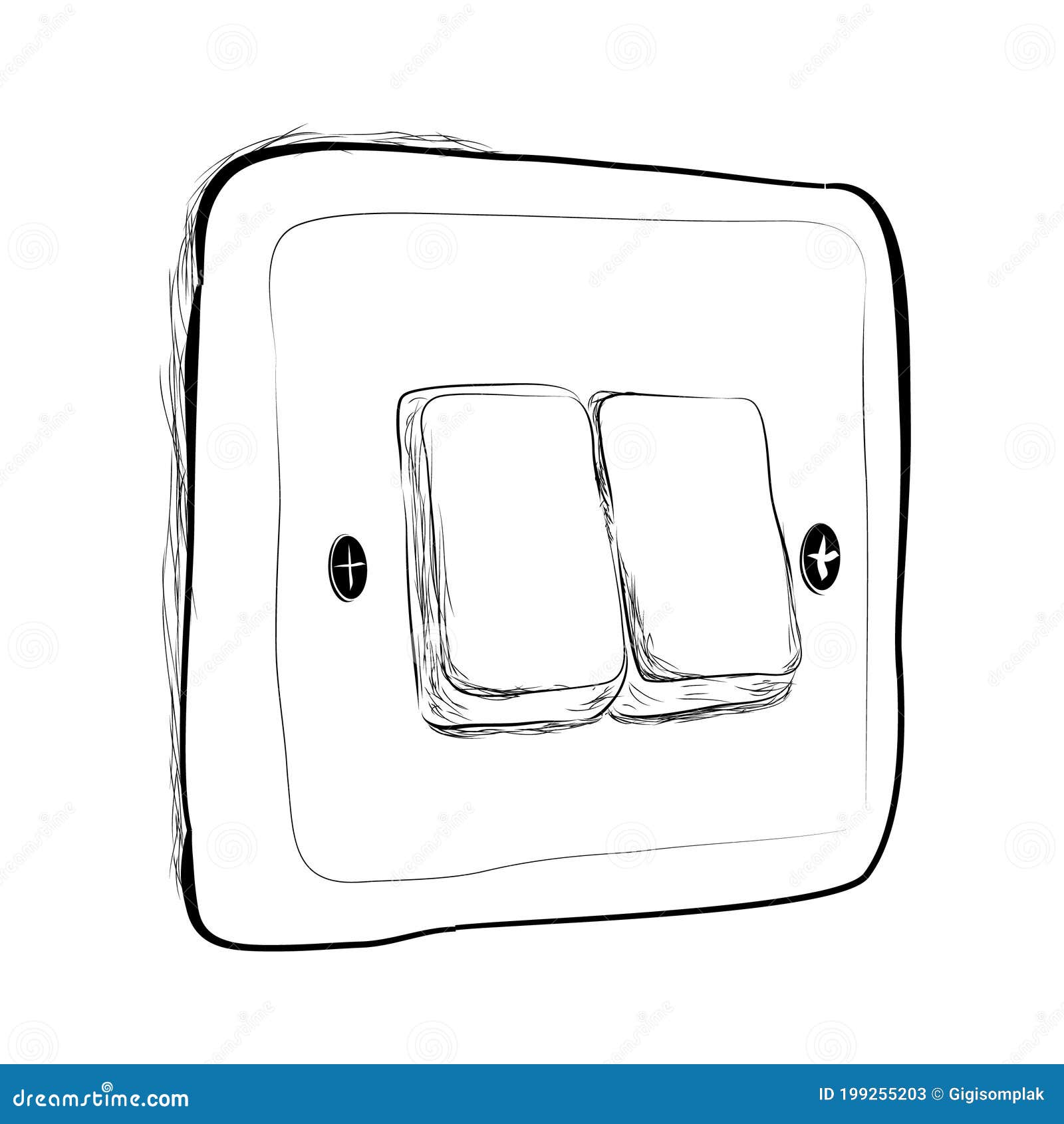 Simple Vector Doodle Hand Draw Sketch on Off Electricity Switch Stock ...