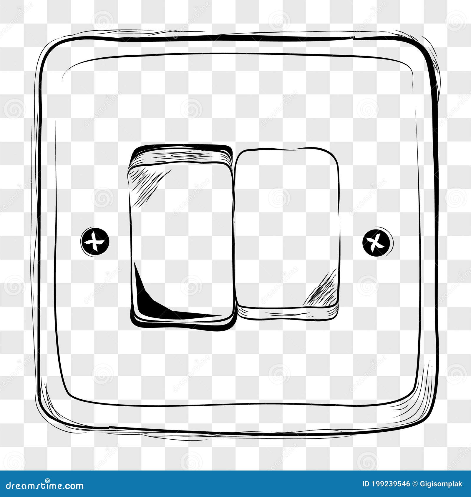 Simple Vector Doodle Hand Draw Sketch on Off Electricity Switch at ...