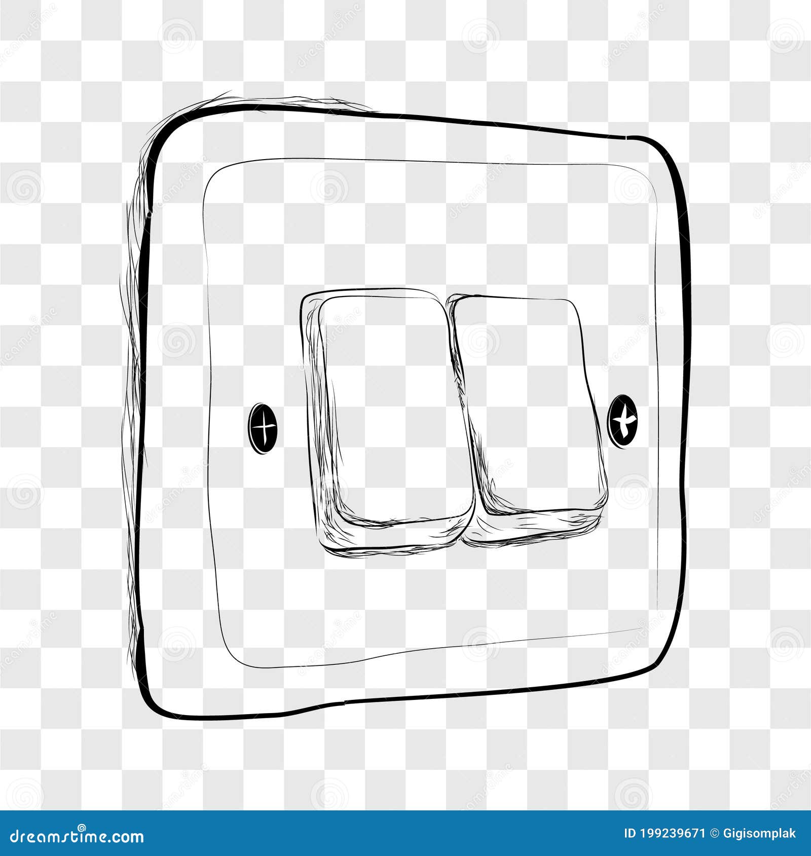 Simple Vector Doodle Hand Draw Sketch on Off Electricity Switch at ...