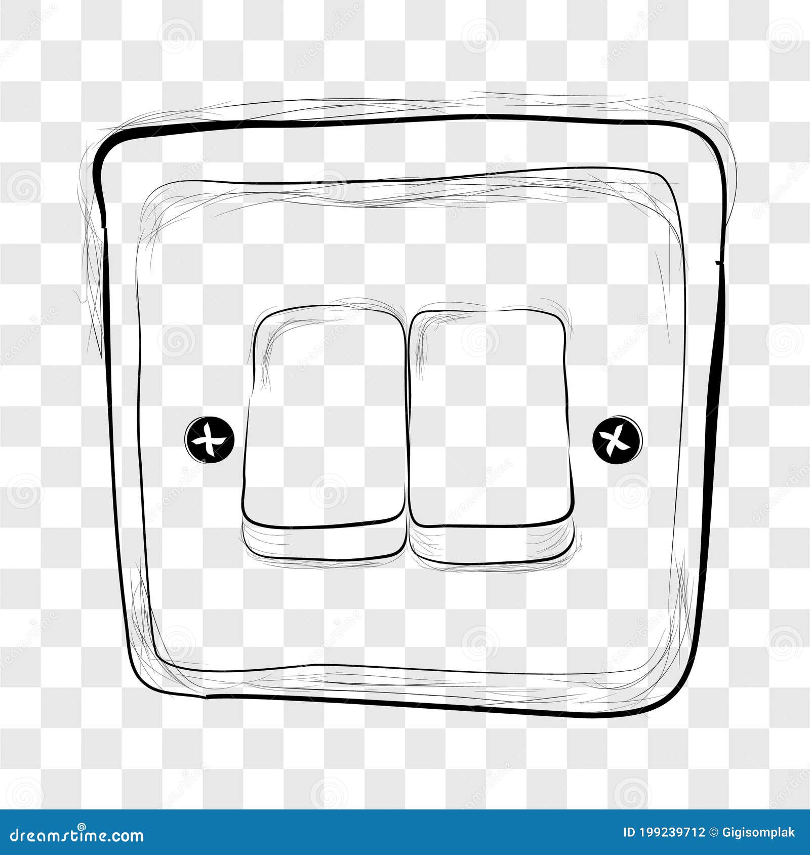 Simple Vector Doodle Hand Draw Sketch on Off Electricity Switch at ...