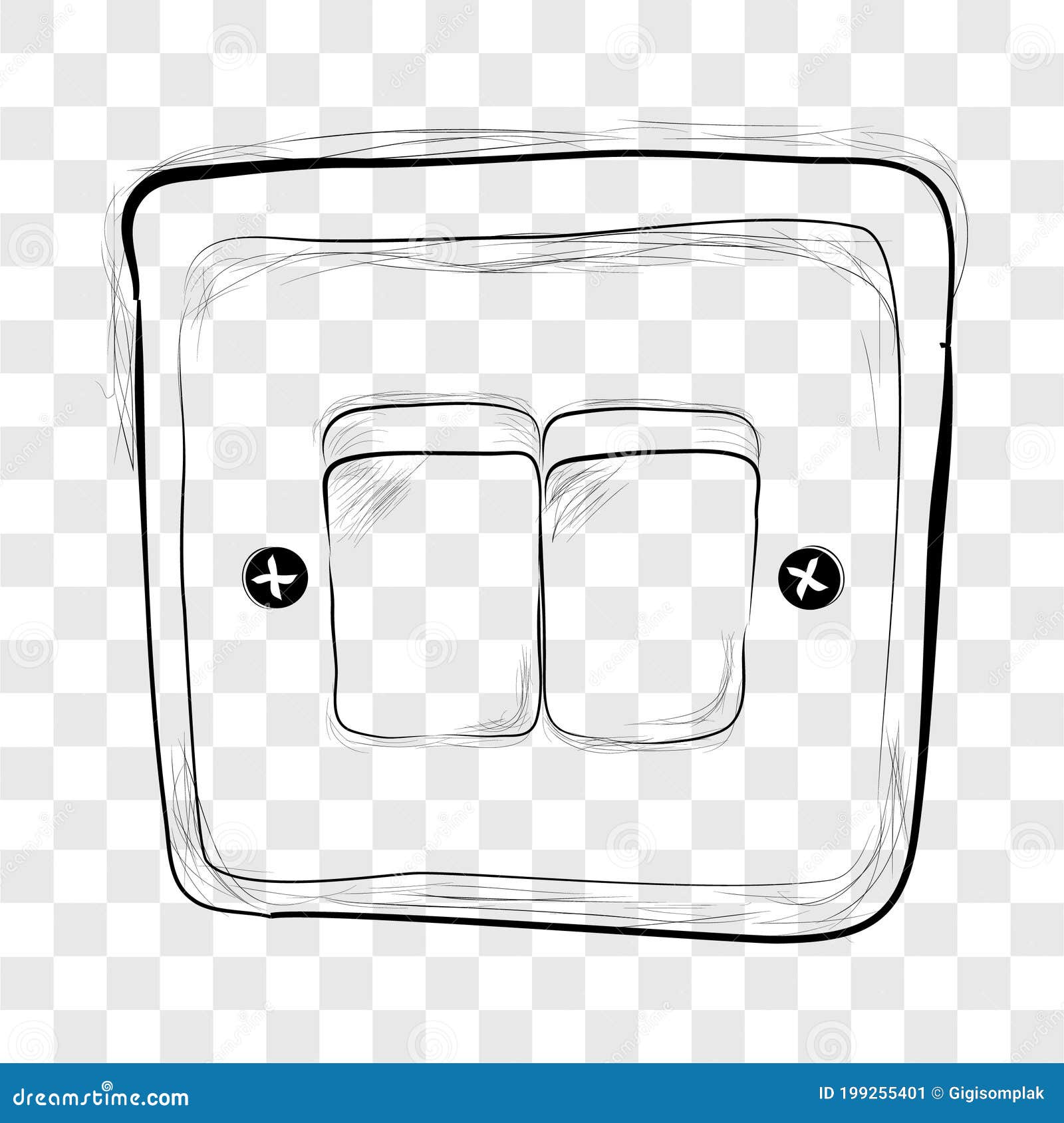 Simple Vector Doodle Hand Draw Sketch on Off Electricity Switch at ...