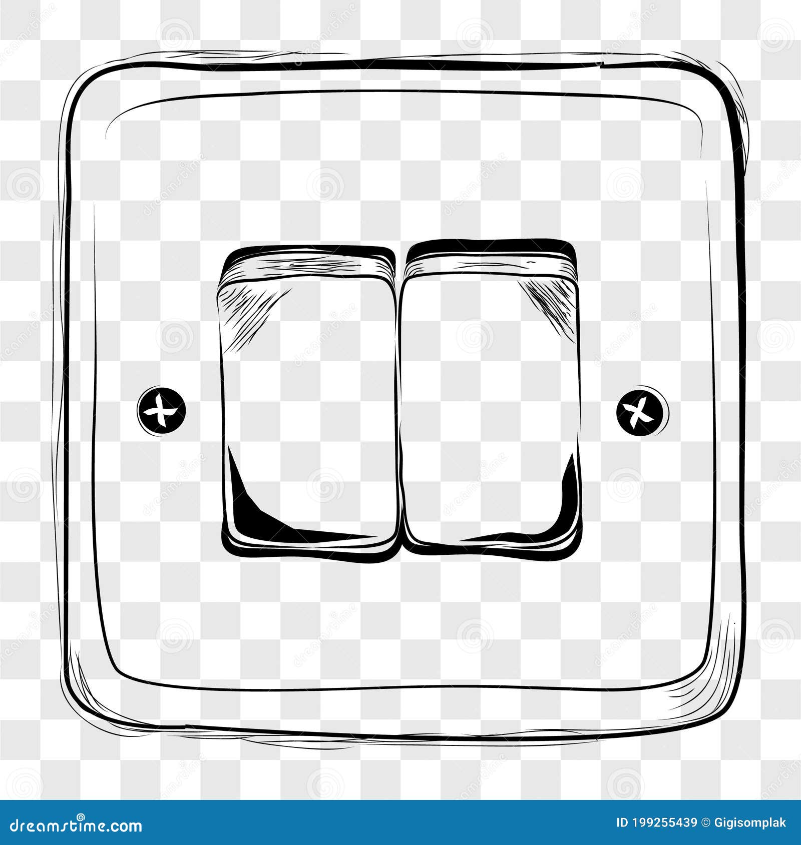 Simple Vector Doodle Hand Draw Sketch on Off Electricity Switch at ...