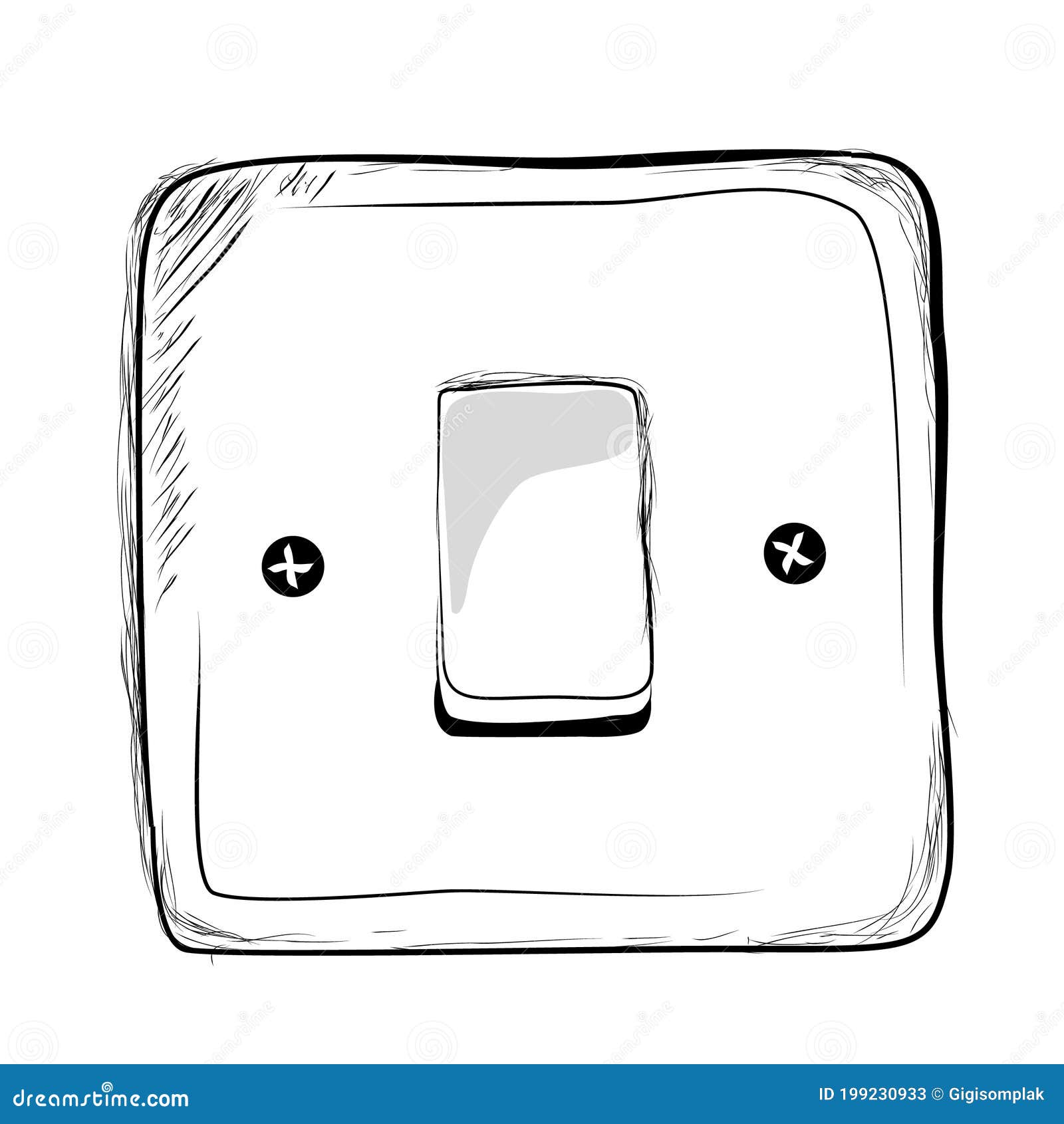 Simple Vector Doodle Hand Draw Sketch on Off Electricty Switch Stock ...