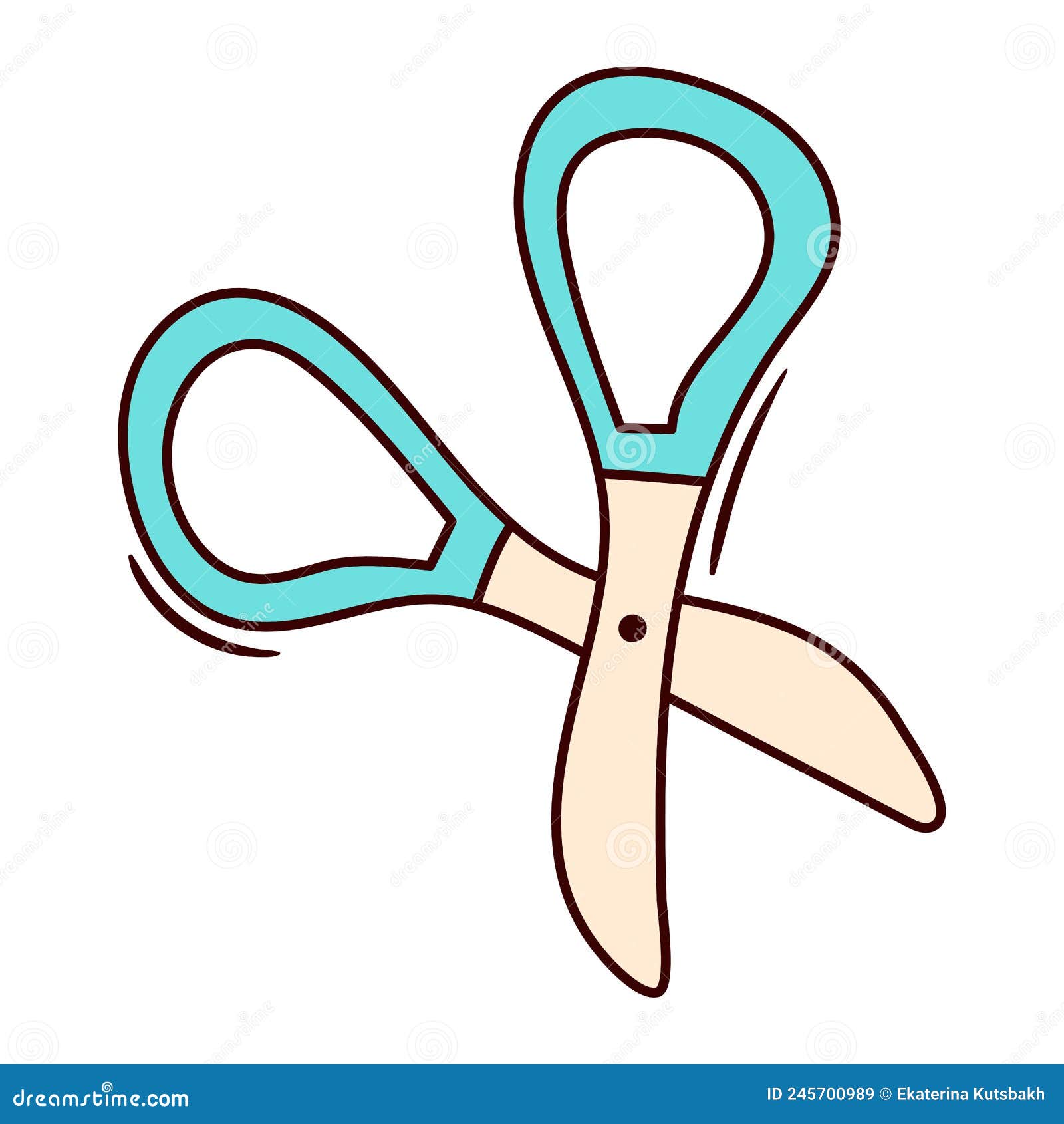 Vector Doodle Hand Drawn Illustration of Cartoon Scissors Isolated on ...