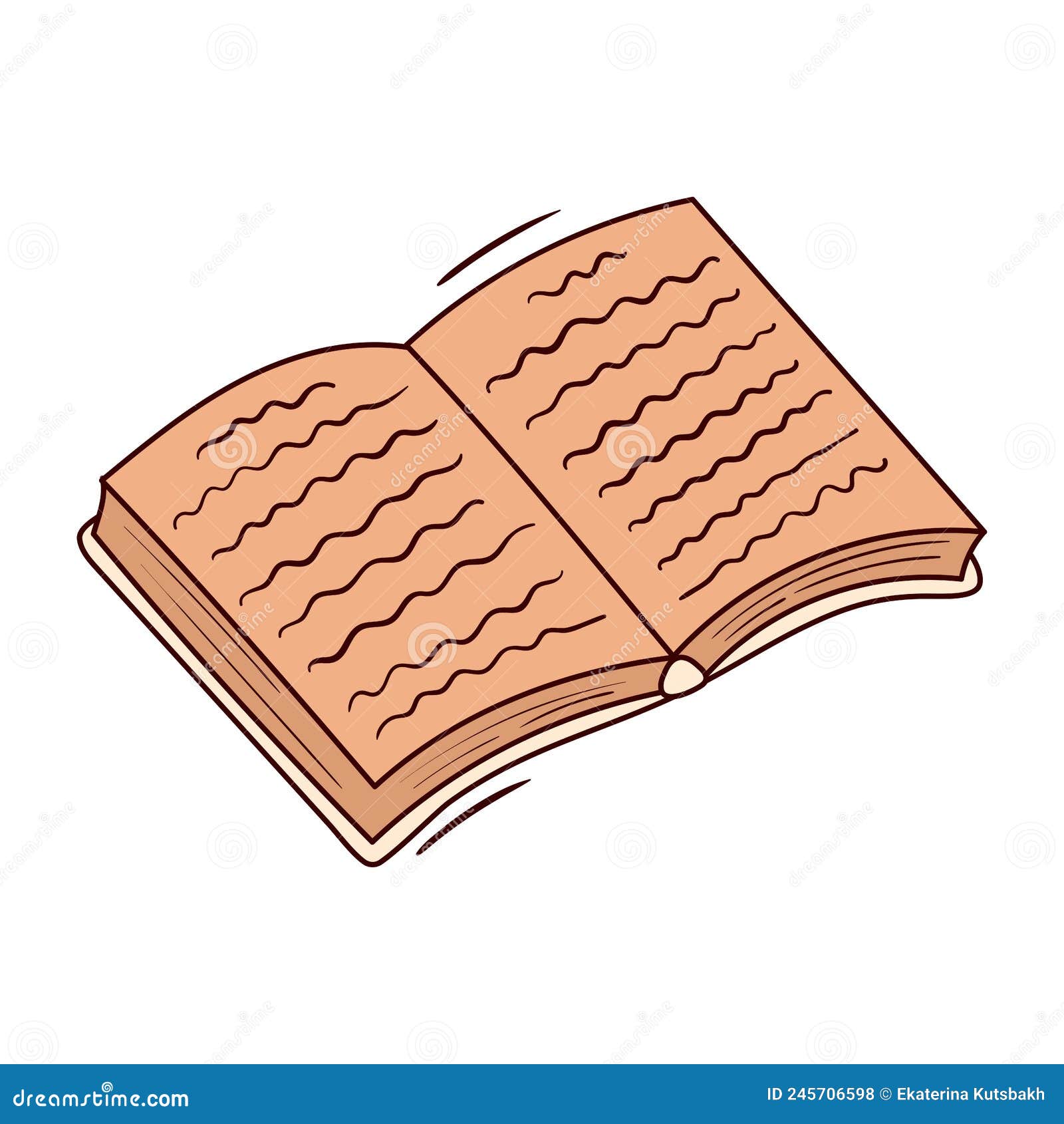 Vector Doodle Hand Drawn Illustration of Open Book Isolated on White ...