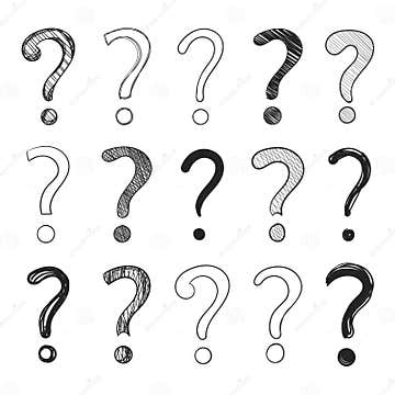 Vector Doodle Hand Drawn Question Marks Set Isolated Black Drawings ...