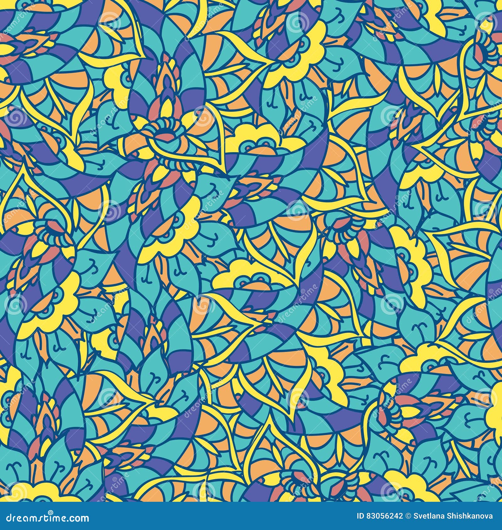 Vector Doodle Hand Drawn Seamless Pattern. Endless Texture. Stock ...