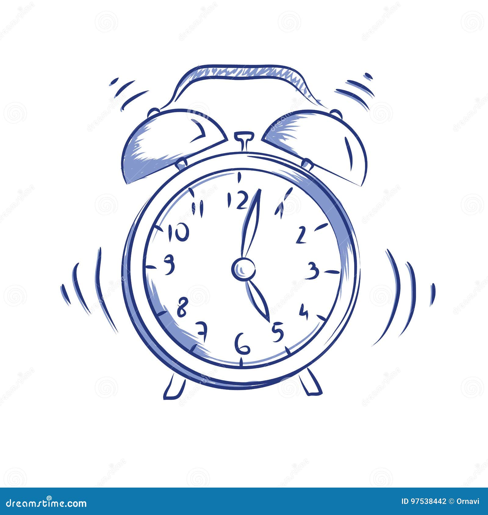 Vector Doodle Icon Alarm Clock Stock Vector - Illustration of graphic ...