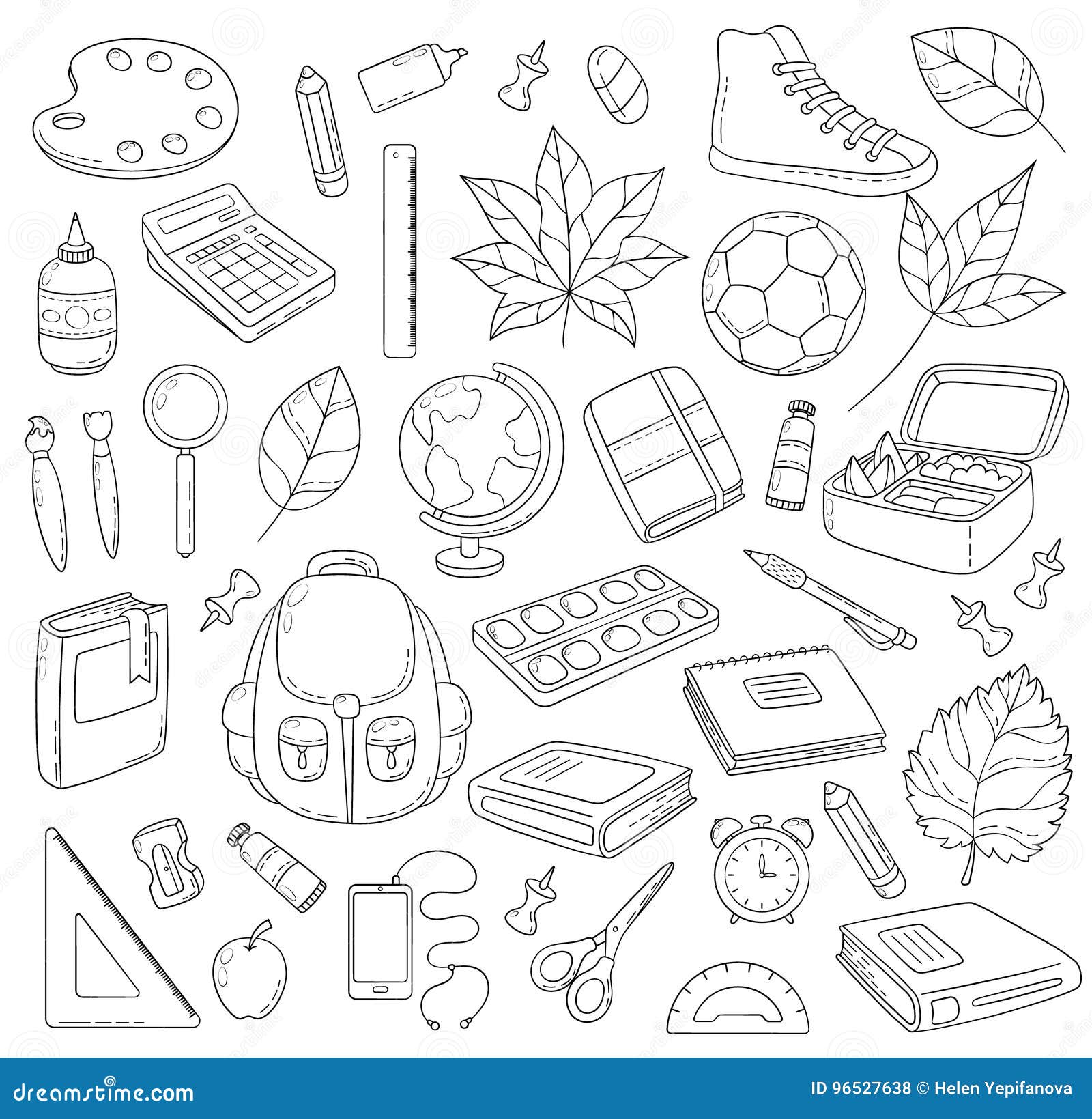 Vector Doodle Icons Collection. School Supplies. Back To School, the ...