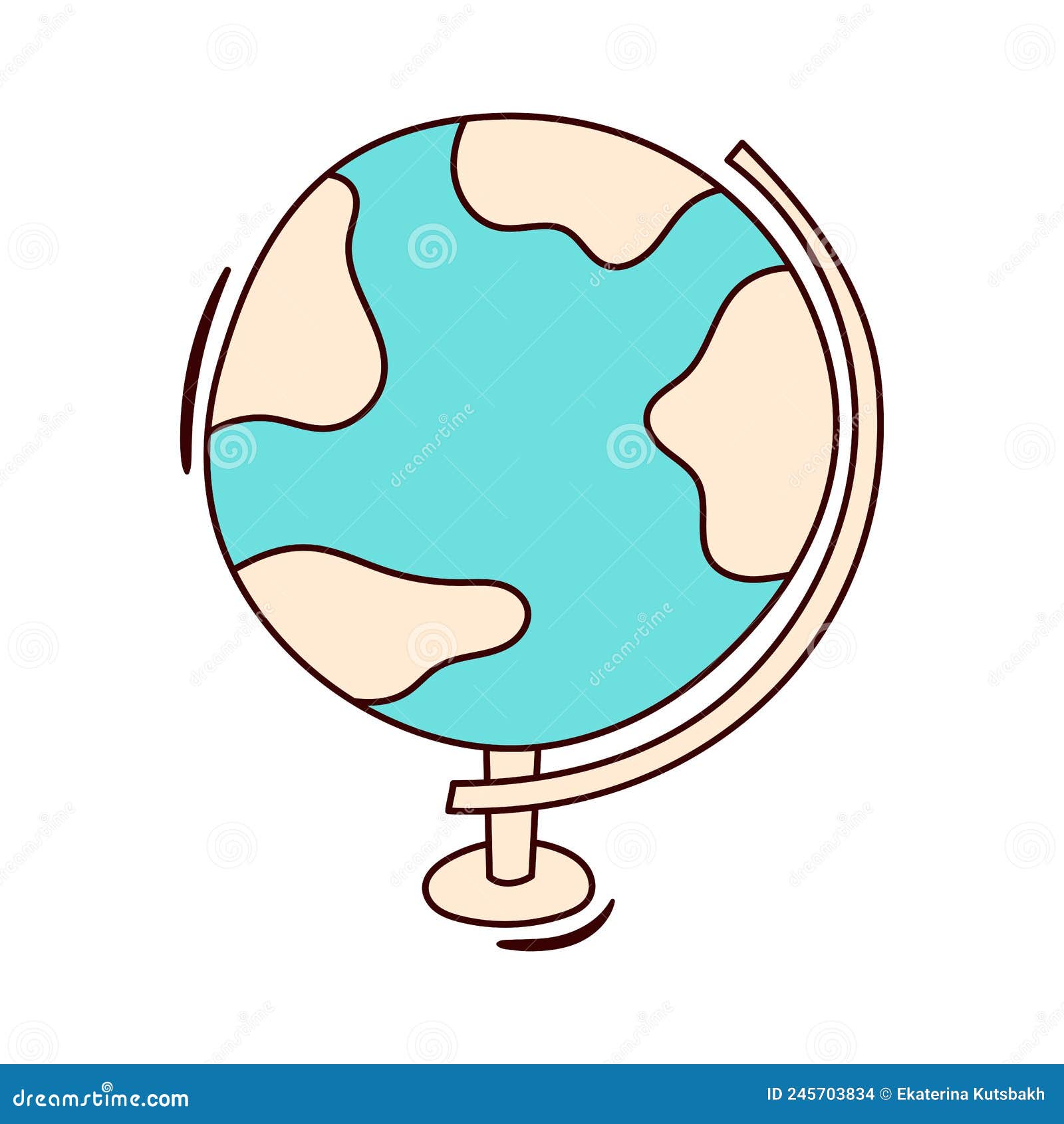 Vector Doodle Illustration of Hand Drawn Globe Isolated on White Stock ...