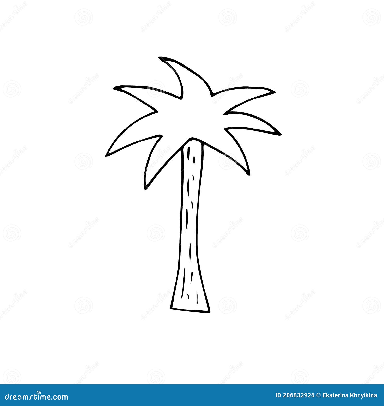 Vector Doodle Illustration of a Palm Tree, Hand Drawing Stock ...