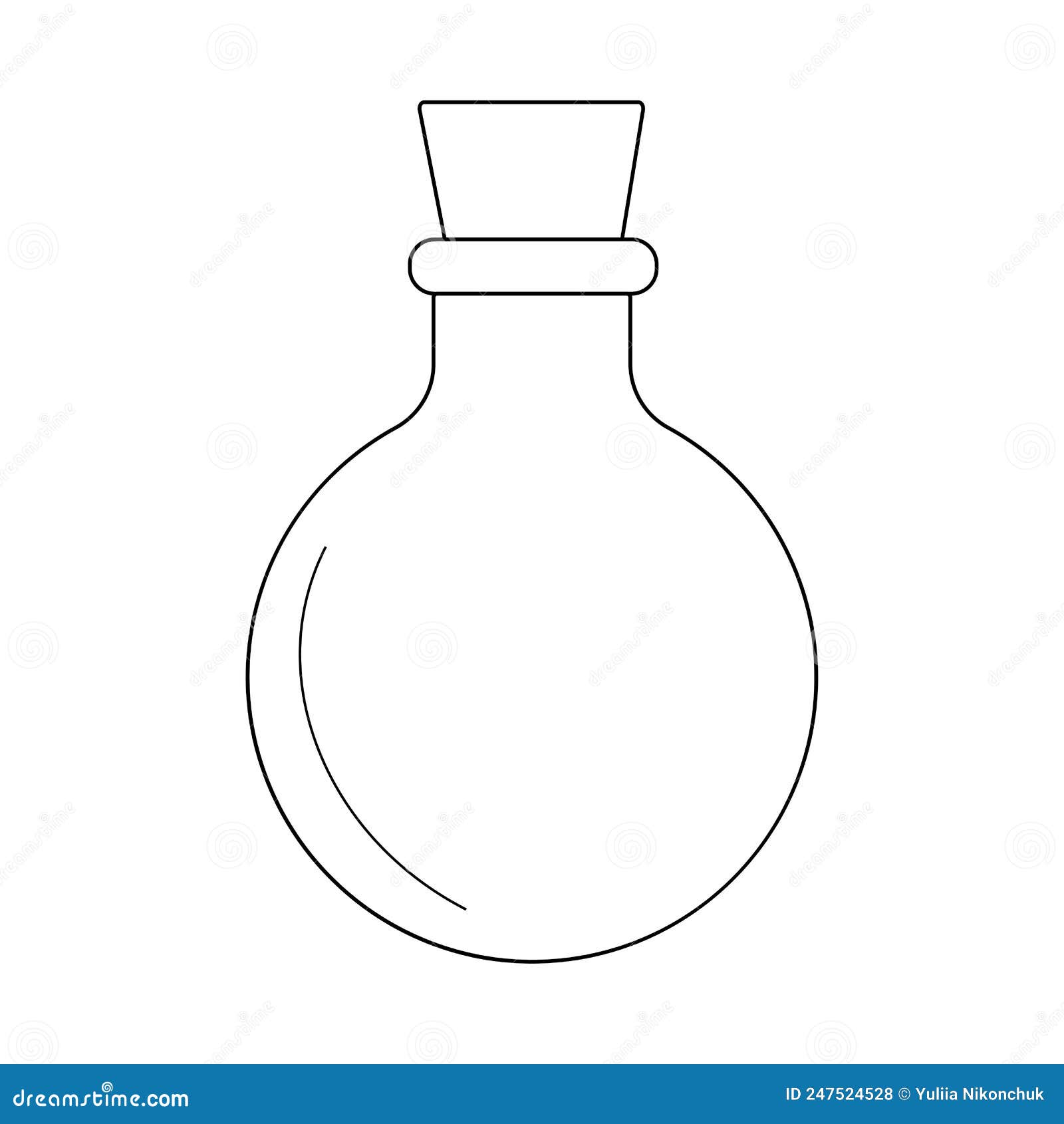 Vector Doodle Illustration of Round Potion Bottle Stock Illustration ...