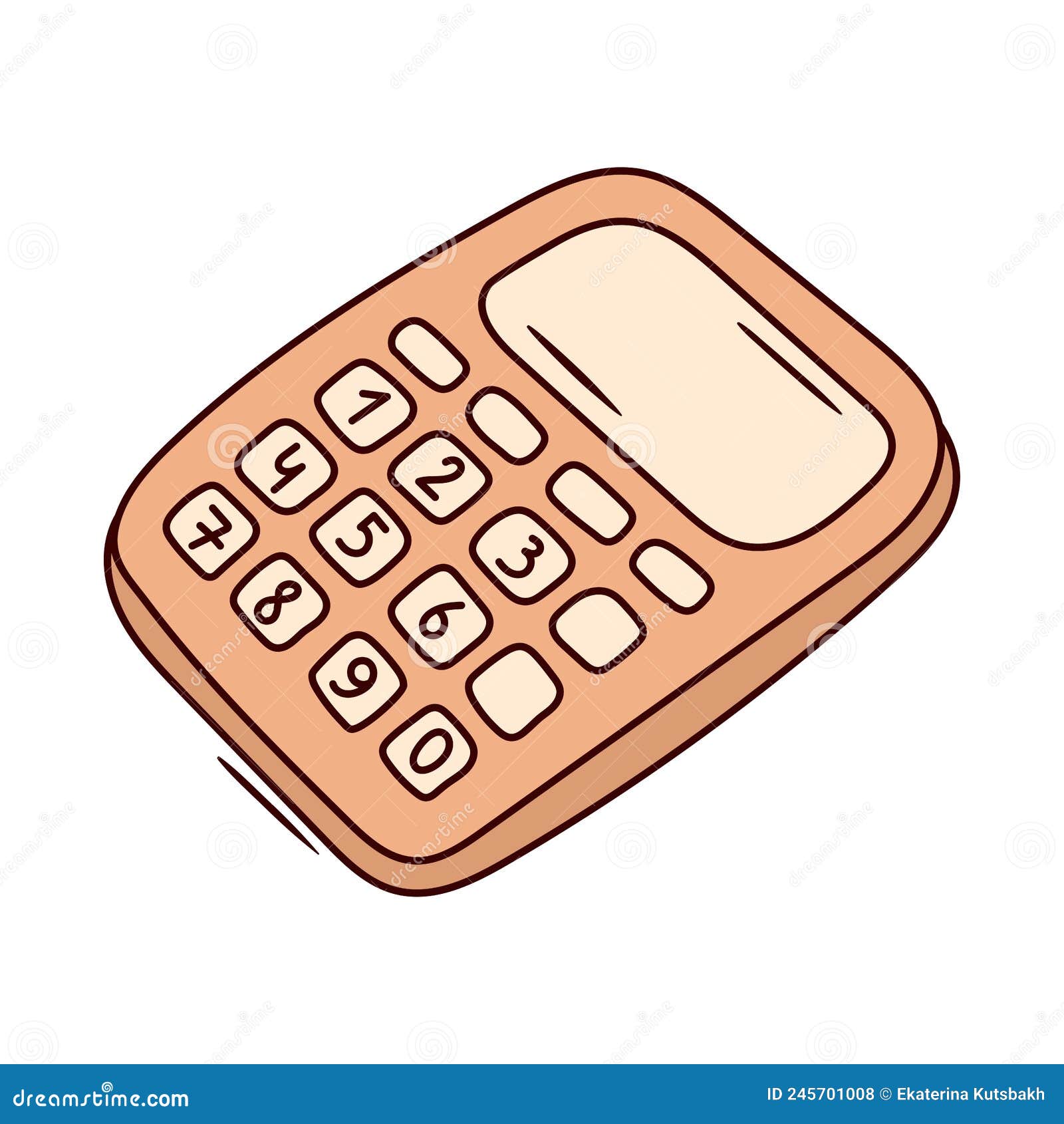 Vector Doodle Illustration, School Calculator Isolated on White. Stock ...