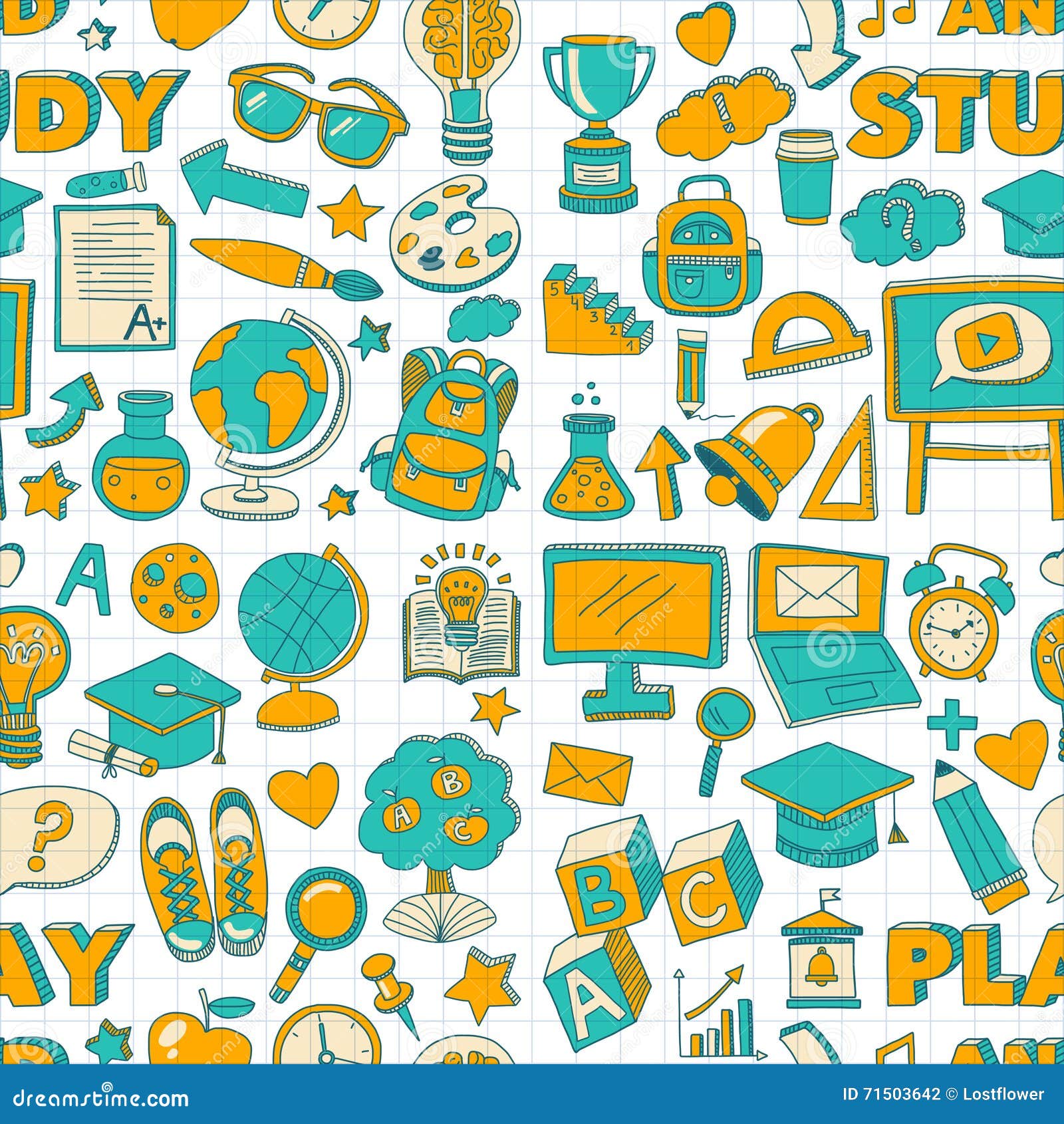 Vector Doodle Set with School Items Stock Vector - Illustration of ...