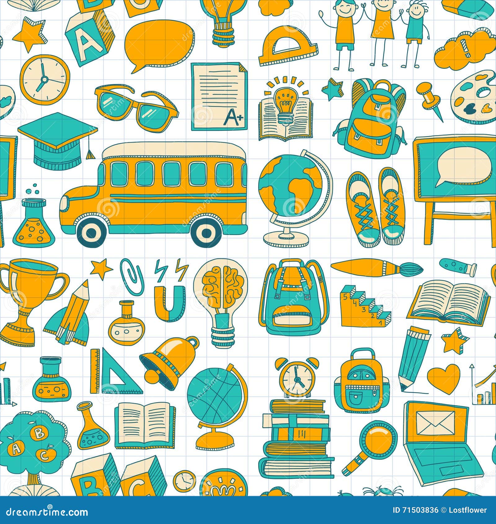 Vector Doodle Set with School Items Stock Vector - Illustration of ...