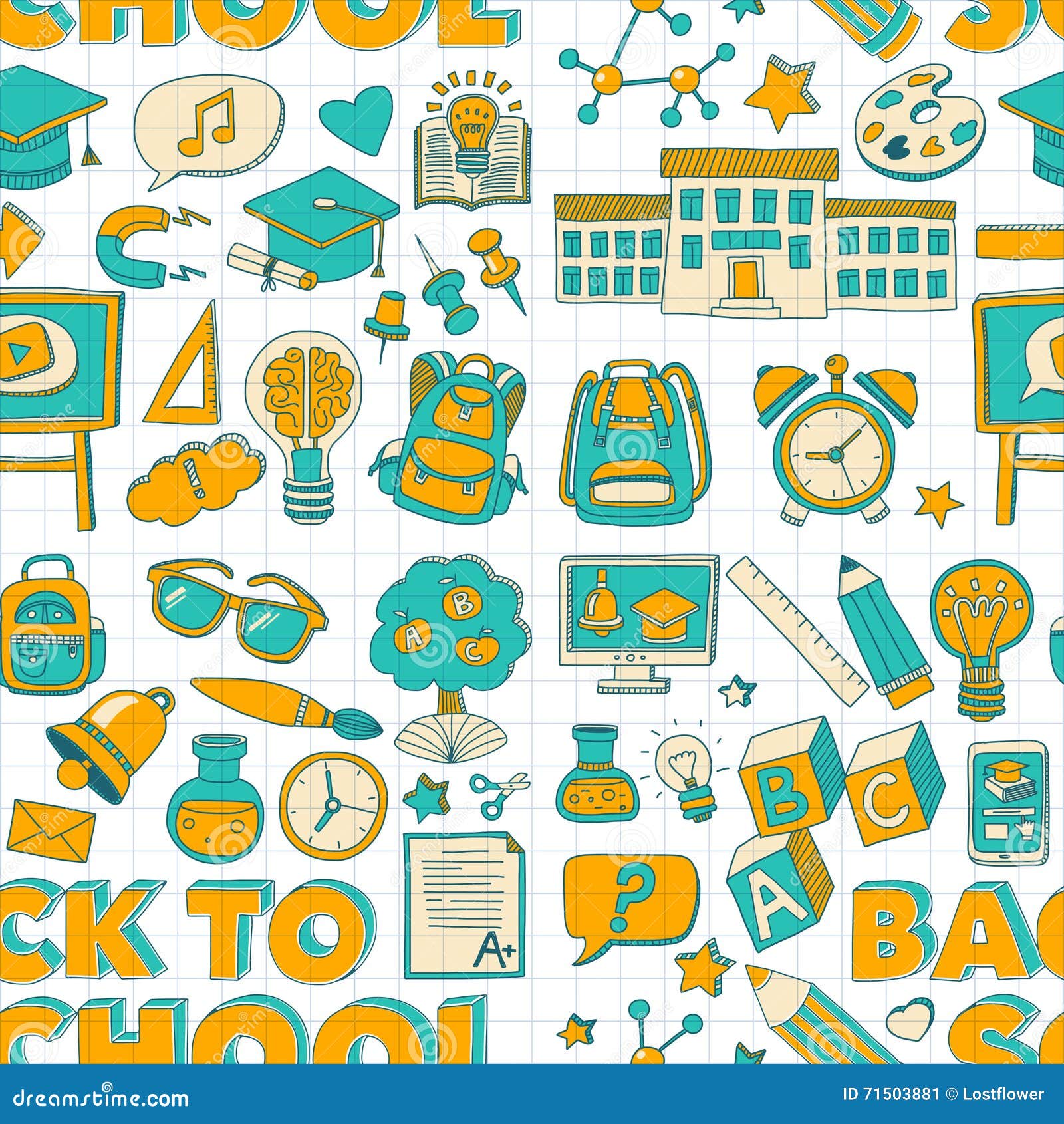 Vector Doodle Set with School Items Stock Vector - Illustration of ...