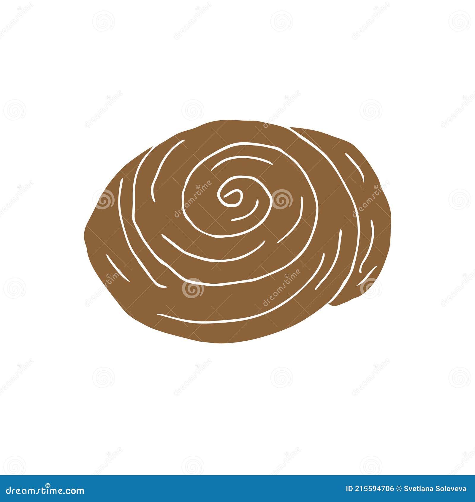 Vector Doodle Sketch Cinnamon Roll Bun Stock Vector - Illustration of ...