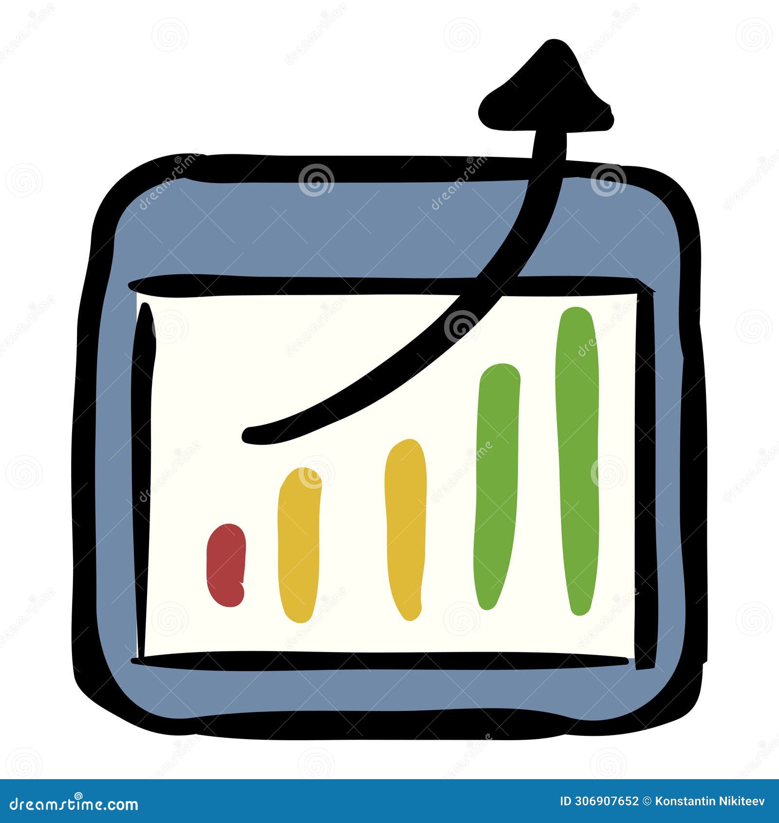 Vector Doodle Statistics Icon Stock Vector - Illustration of single ...