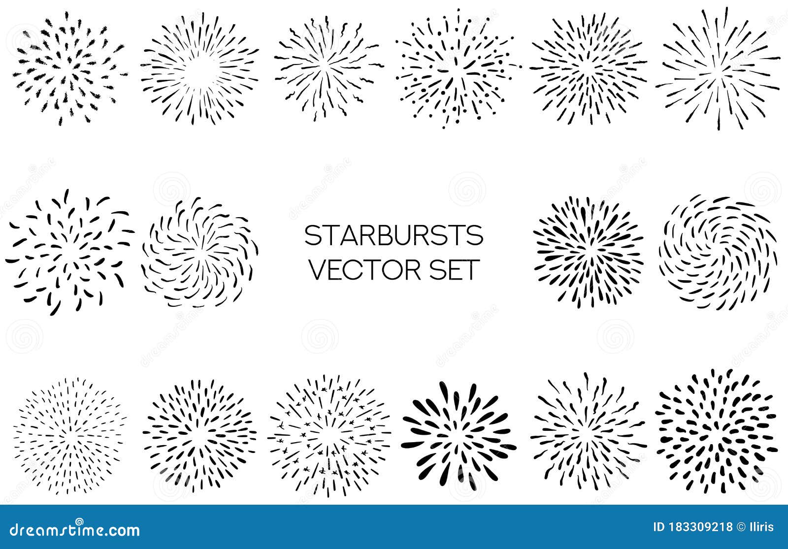 Vector Doodle Sun Rays or Starbursts. Stock Vector - Illustration of ...